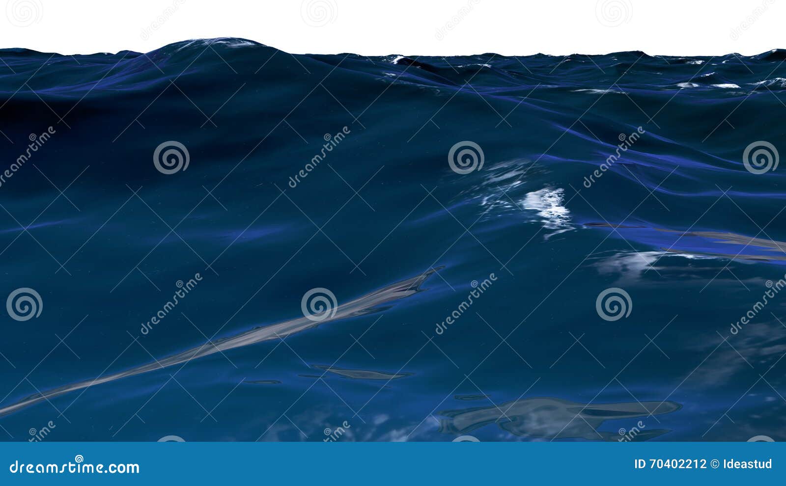 3D Illustration of Wavy Water Surface Stock Illustration - Illustration ...