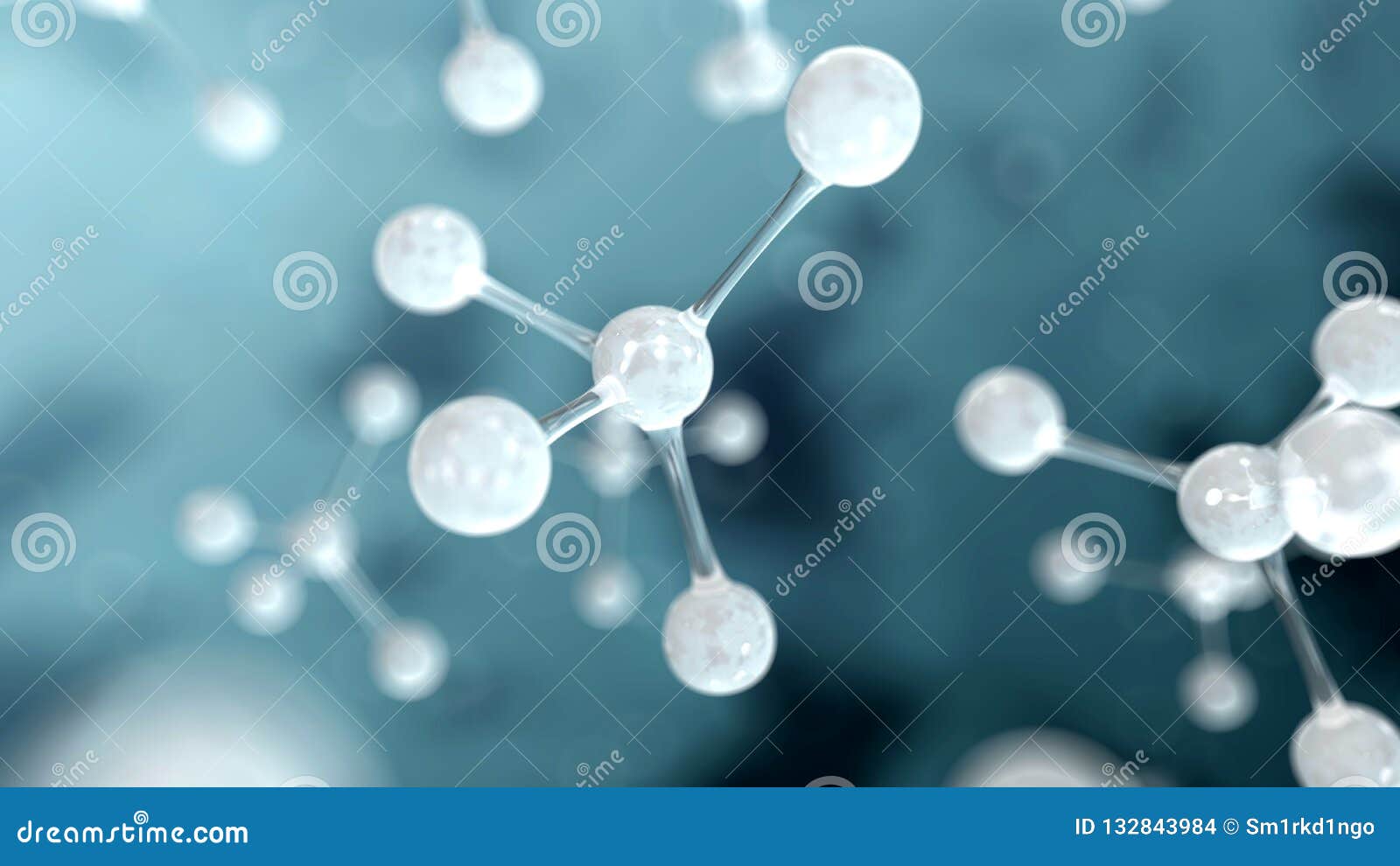 3d Illustration of White Atom or Molecular Structure Stock Illustration ...