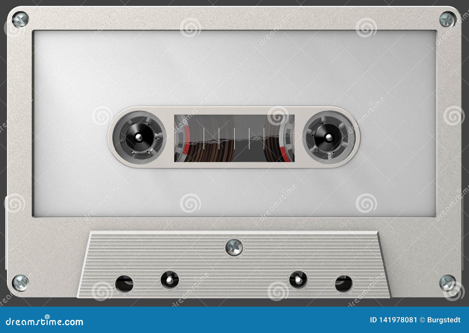 White Blank Audio Cassette with Sticker and Label Stock Image - Image ...
