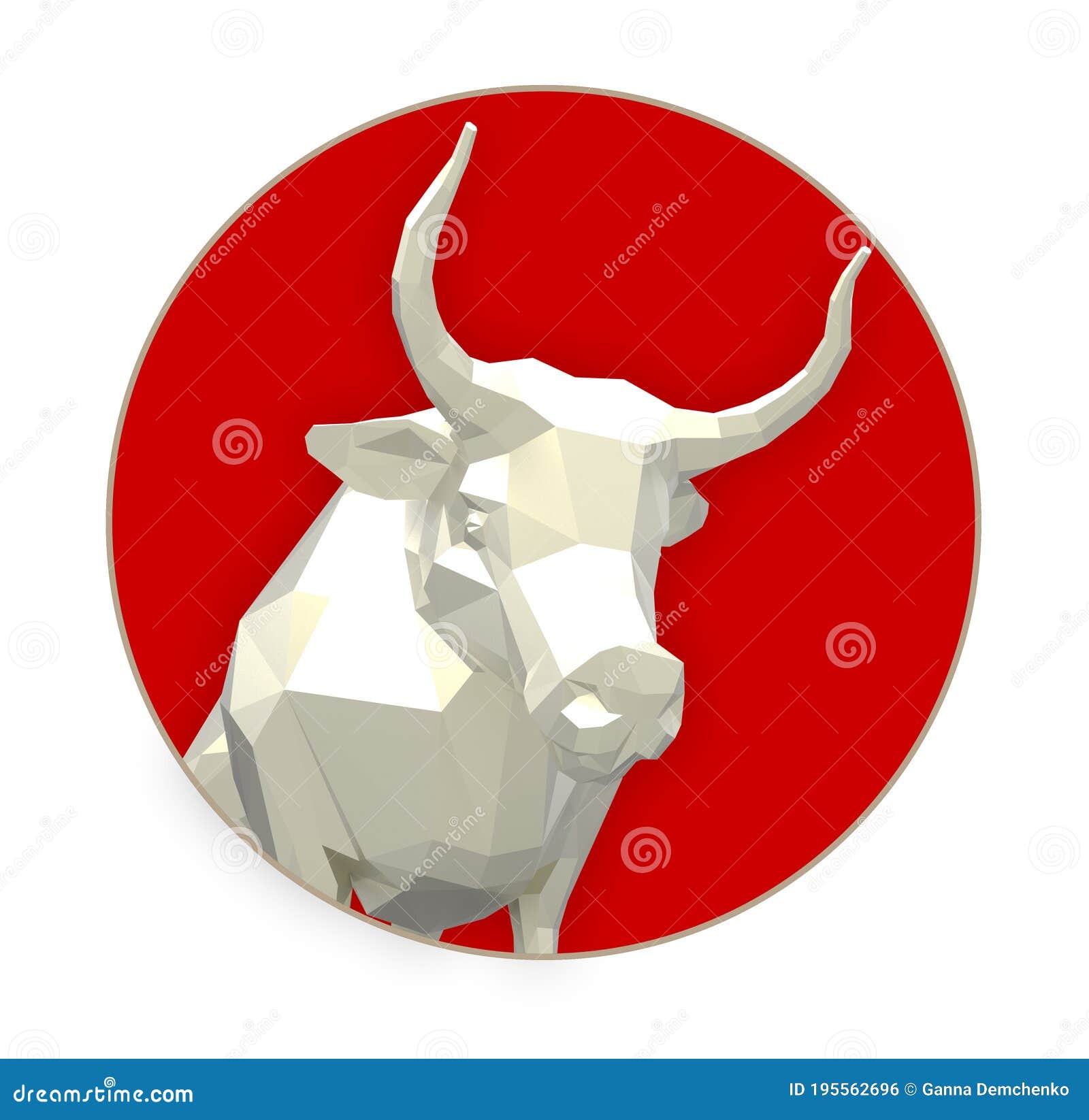 3D Illustration. White Bull - Symbol of 2021 Stock Illustration ...