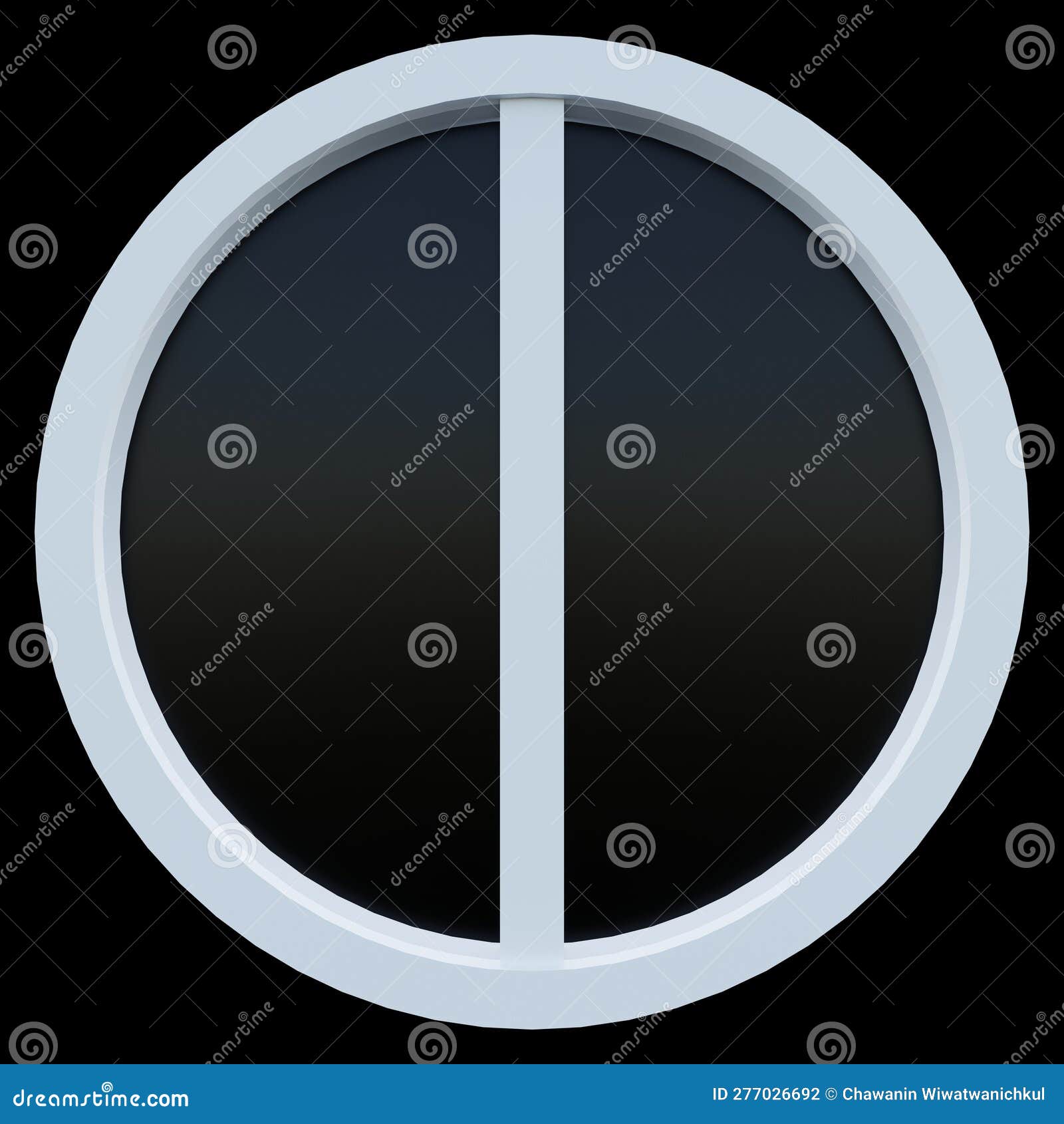 3d Illustration of White Circle Grid Window Frame with Glass. Stock ...