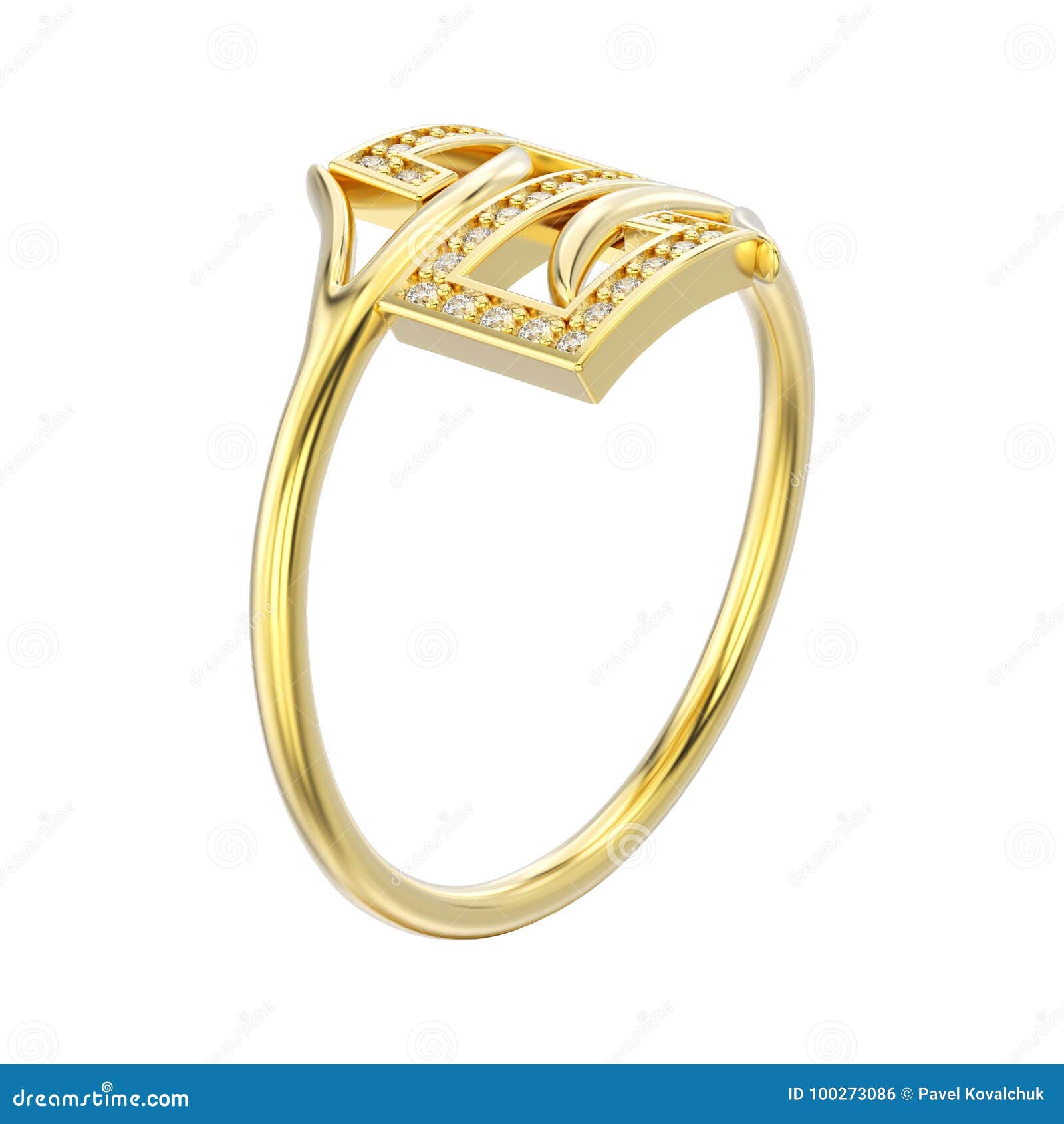 3D Illustration White Gold or Silver Engagement Decorative Diamond Ring ...