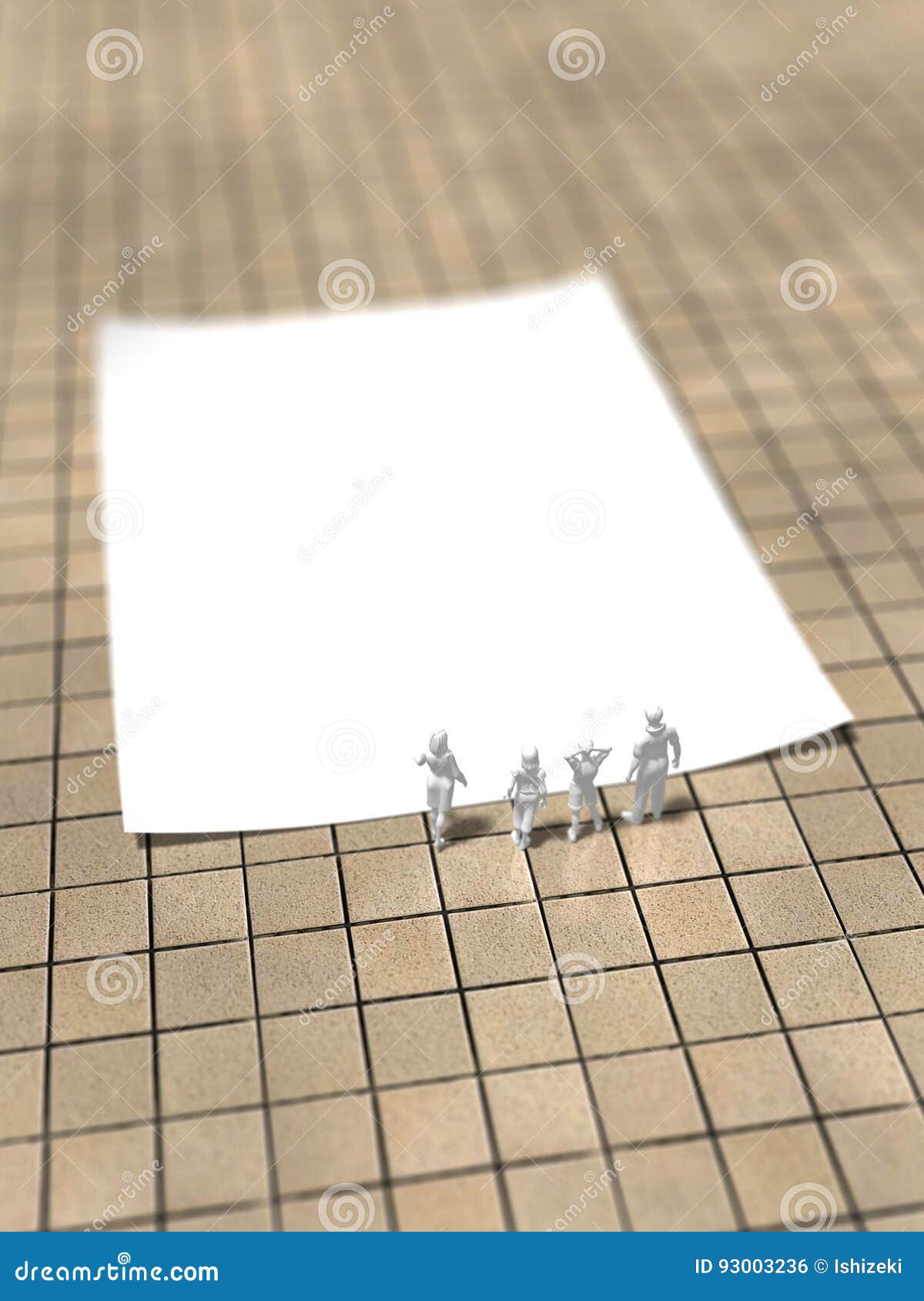 3D Illustration of White Paper Stock Illustration - Illustration of ...