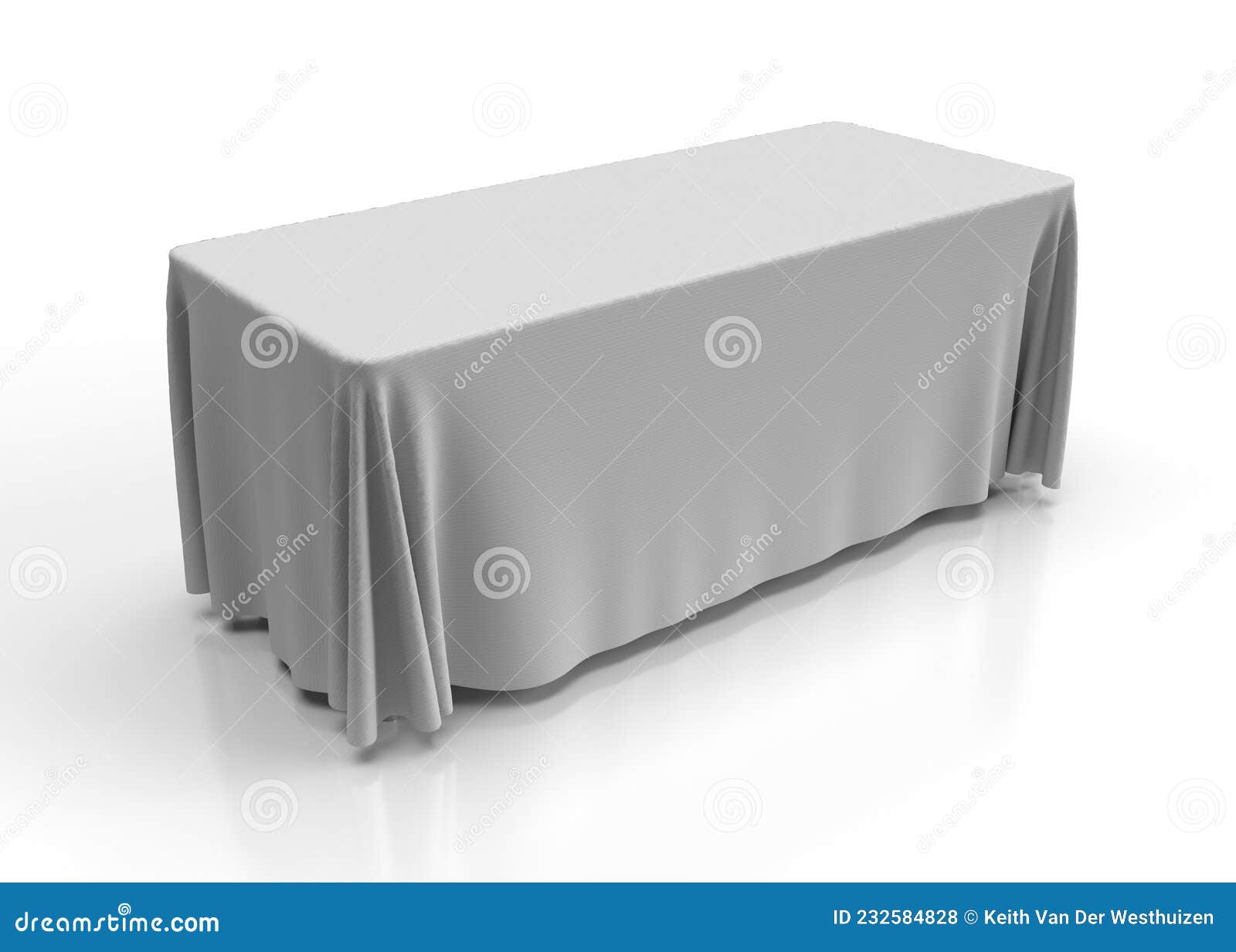 White Table Cloth Draped Over a Trestle Table. Stock Illustration ...