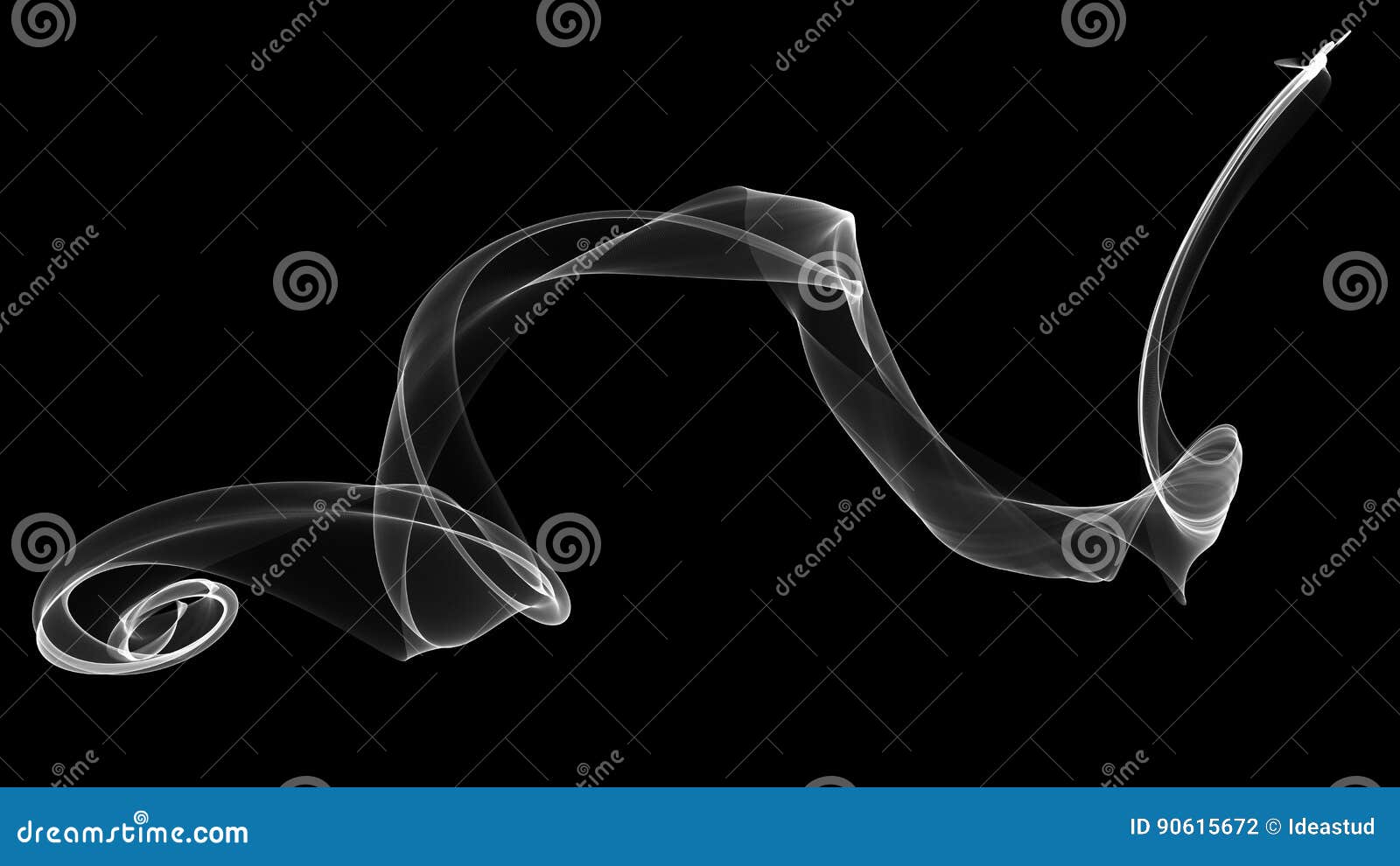3D Illustration of White Waves Look Like Smoke Stock Illustration ...