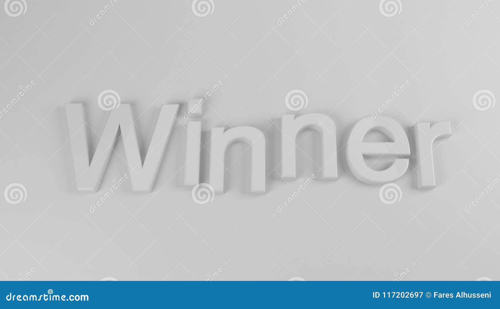 3d Illustration of a White Winner Bold Text Stock Illustration ...