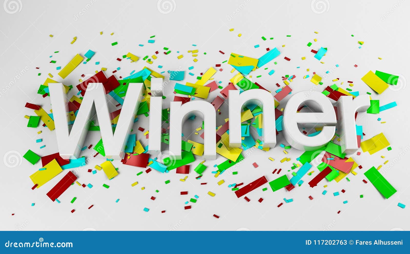 3d Illustration of a White Winner Bold Text Stock Illustration ...