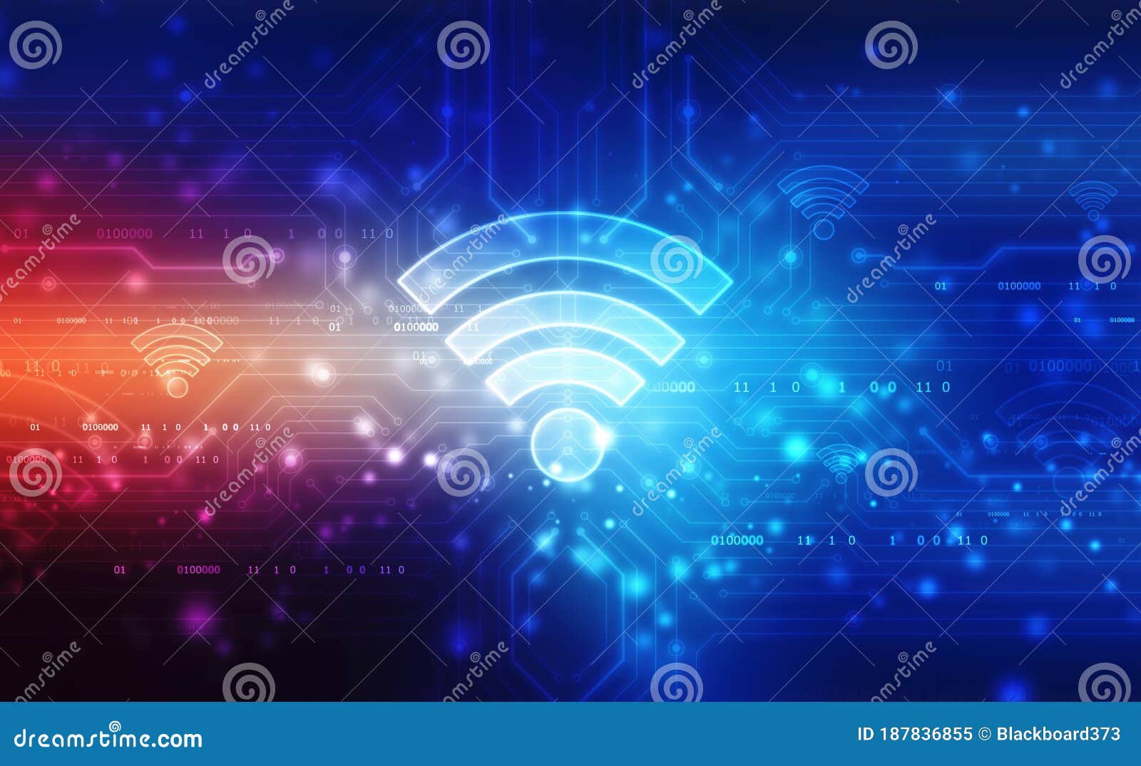 Illustration Of Wifi Symbols On White Background Stock Photo ...