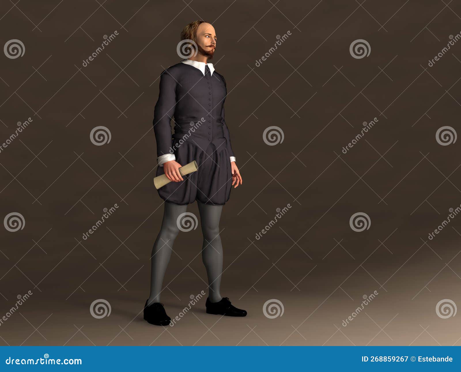 3d Illustration of William Shakespeare Stock Illustration ...