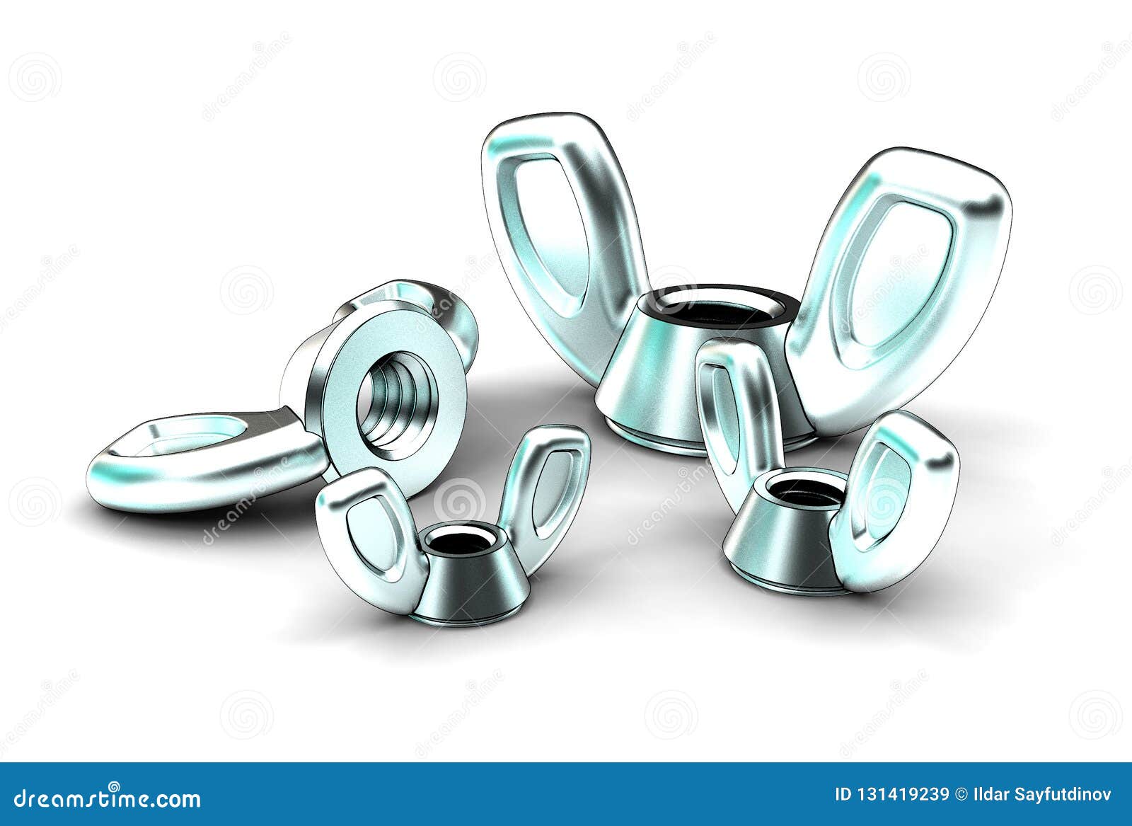3d Illustration of Wing Nut Stock Illustration - Illustration of bolt ...