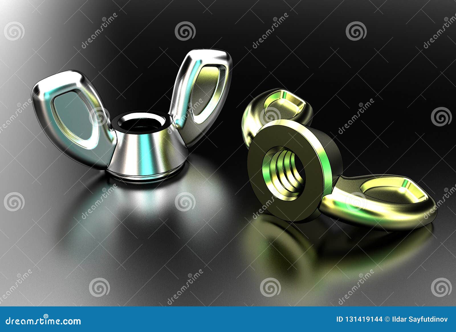 3d Illustration of Wing Nut Stock Illustration - Illustration of ...