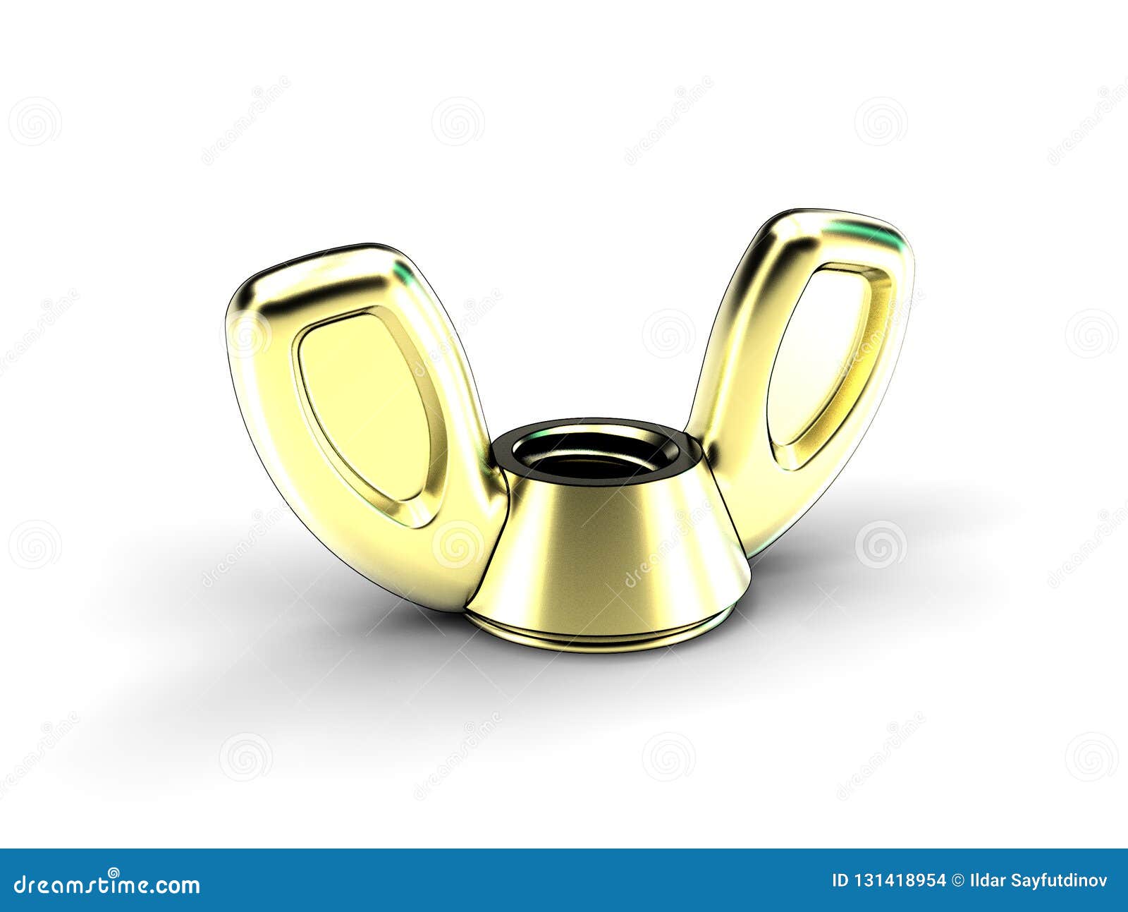 3d Illustration of Wing Nut Stock Illustration - Illustration of bolt ...