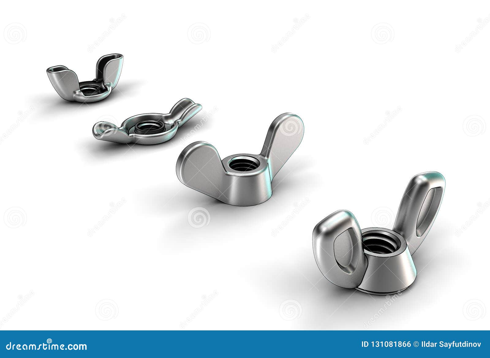 Wing Nuts | Technical Drawing | Vector Wingnut Illustration | Isometric ...
