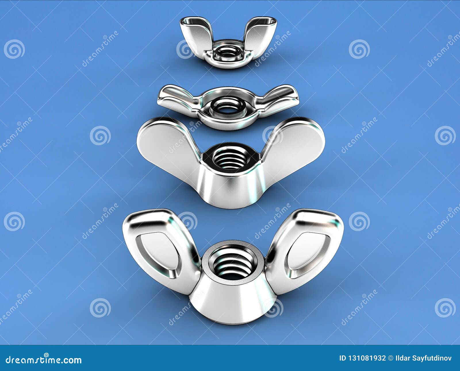 Wing Nuts | Technical Drawing | Vector Wingnut Illustration | Isometric ...