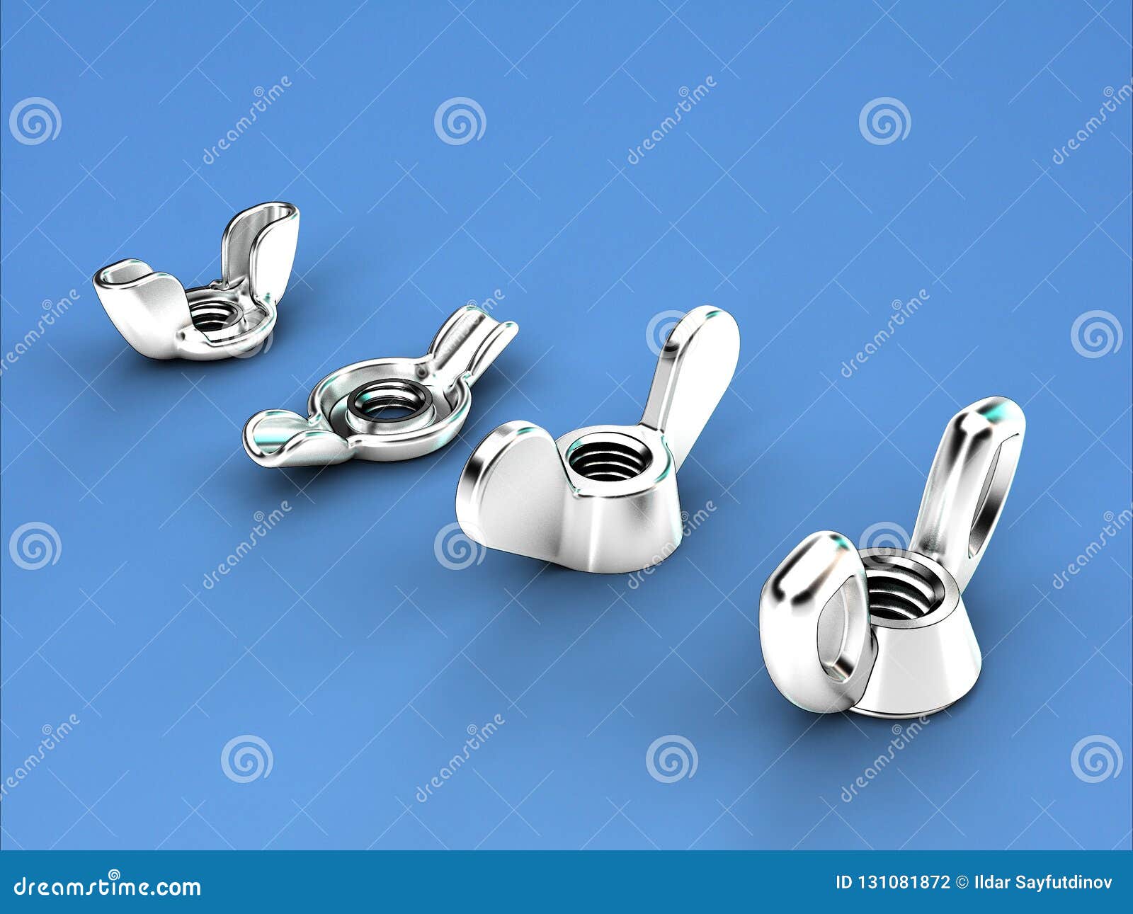 Wing Nuts | Technical Drawing | Vector Wingnut Illustration | Isometric ...
