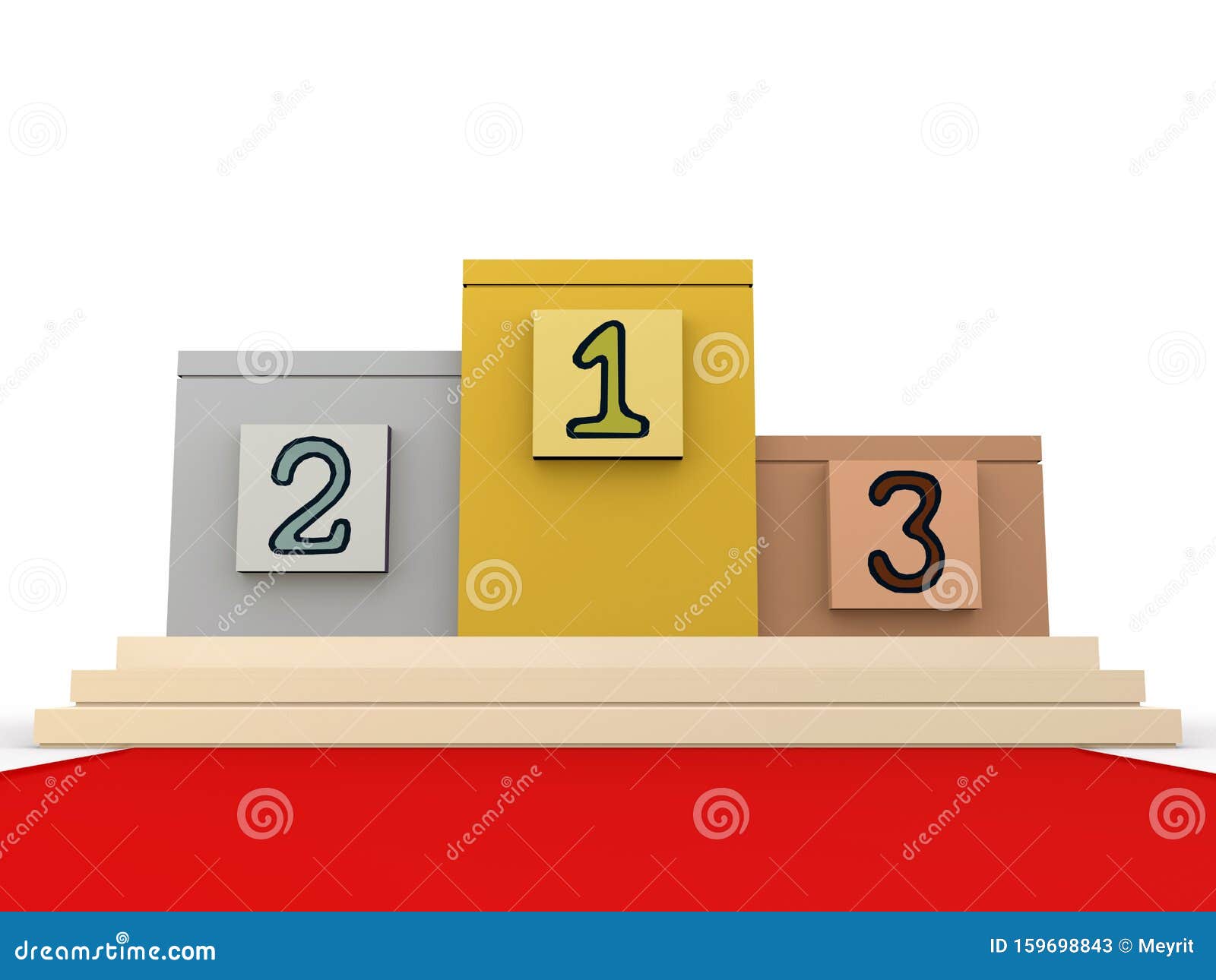 3d Illustration. Winners Podium Isolated on a White Background Stock ...