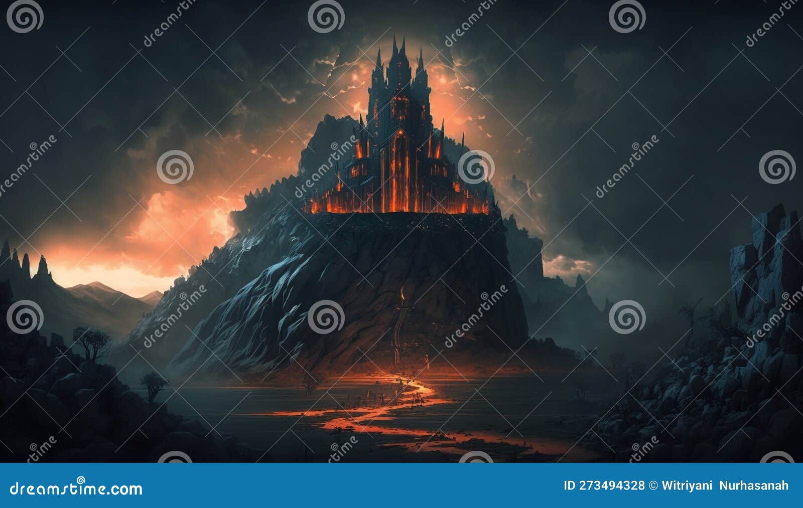 3d Illustration of Witch Castle Stock Illustration - Illustration of ...