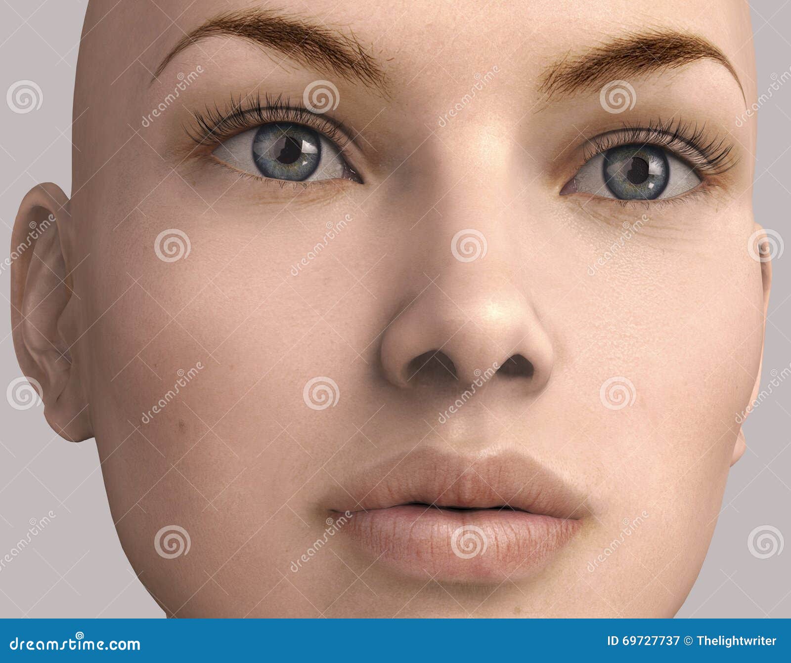 3D Illustration of a Womans Face Isolated Stock Illustration ...