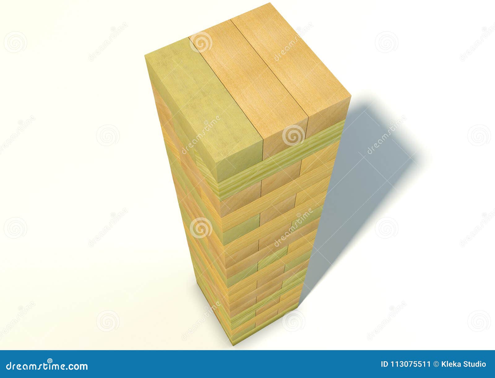3d Illustration of Wood Tumbling Tower Stock Illustration ...