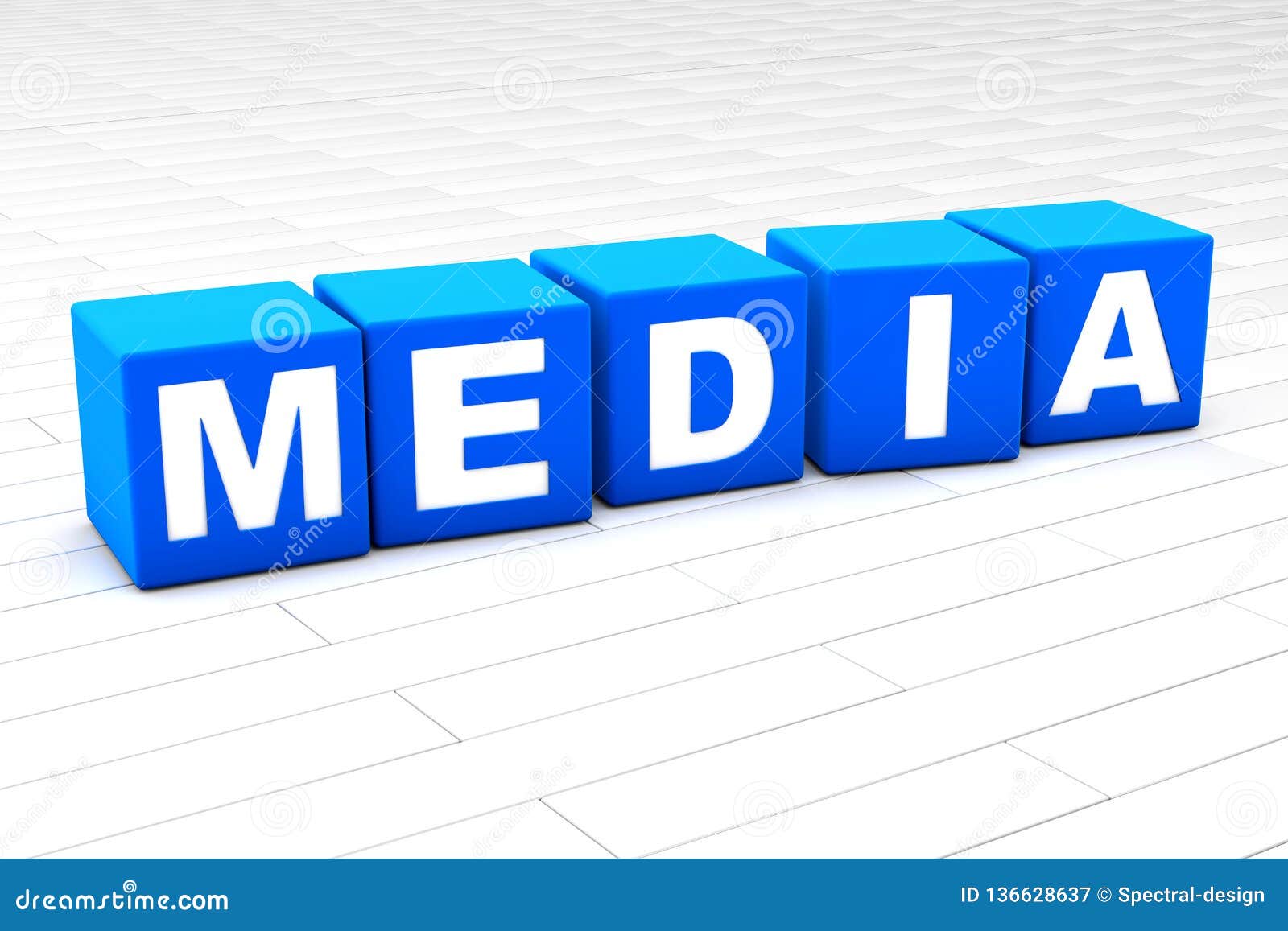 3D Illustration of the Word Media Stock Illustration - Illustration of ...