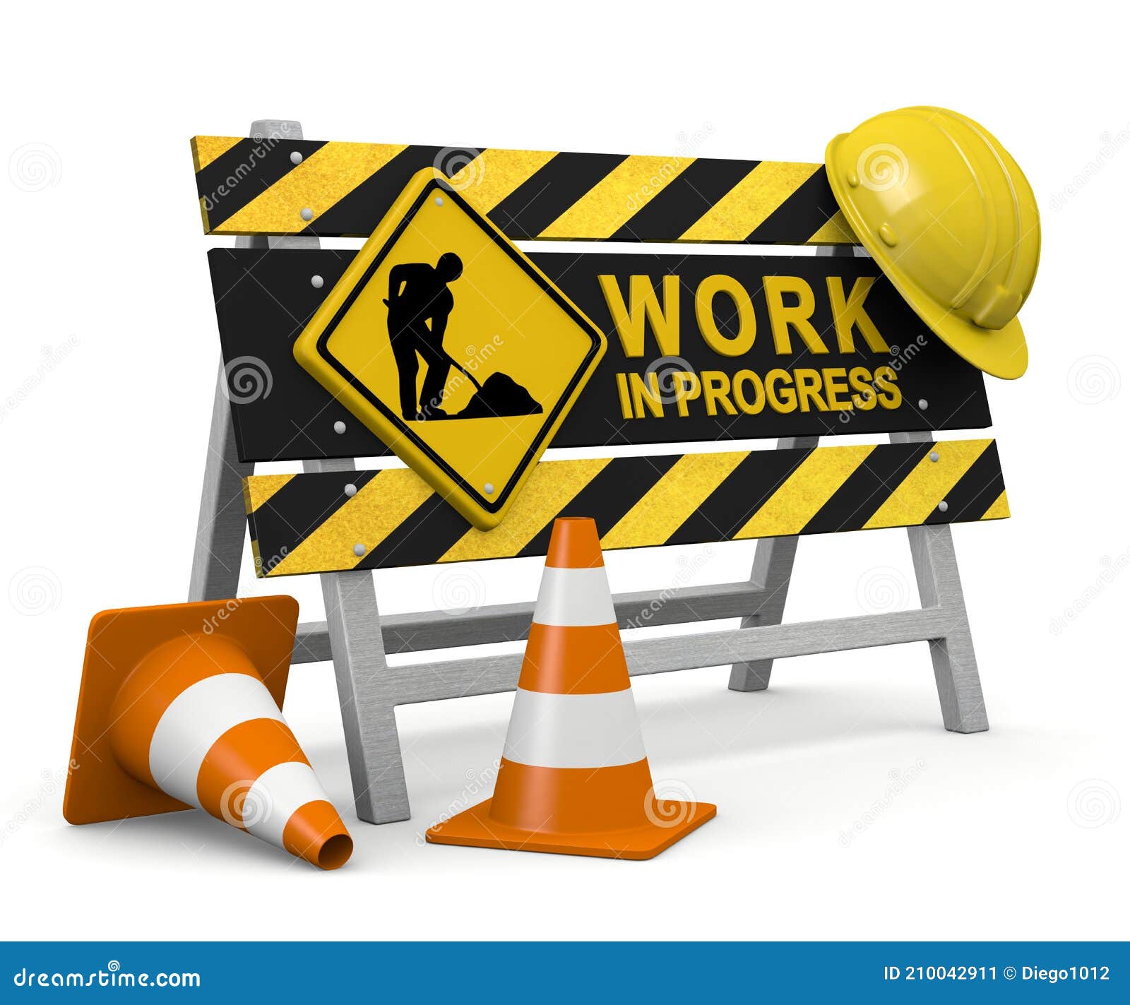 3d Illustration Work in Progress Website Stock Illustration ...