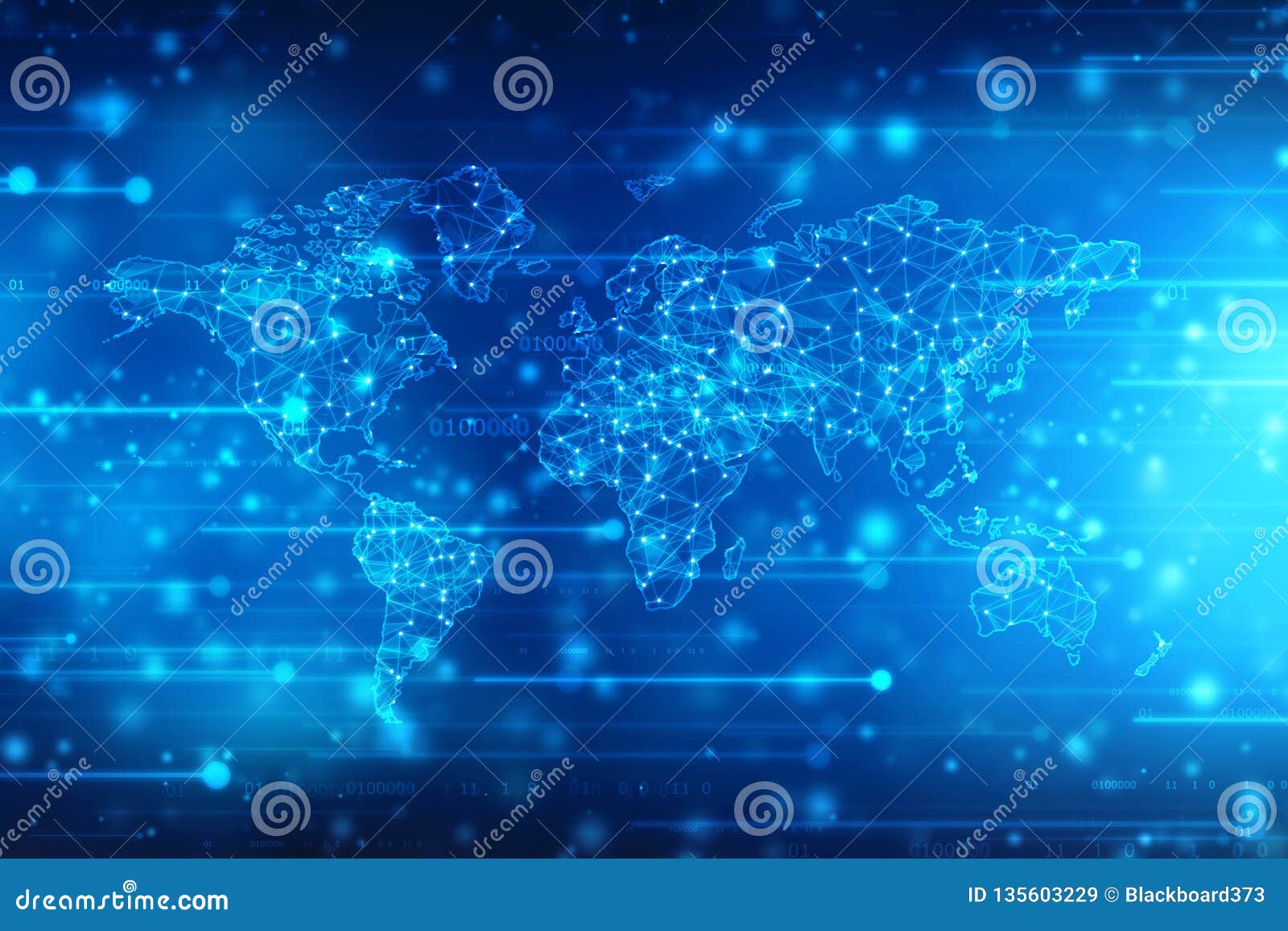 2d Illustration World Map Abstract Background Stock Illustration ...