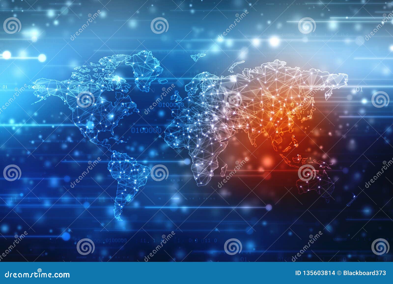 2d Illustration World Map Abstract Background Stock Illustration ...