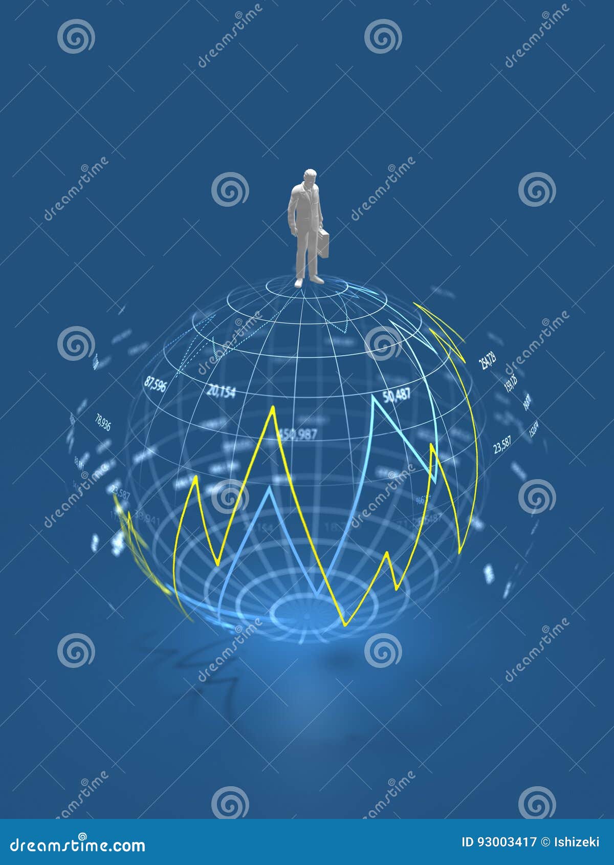 3D Illustration of World Market Stock Illustration - Illustration of ...