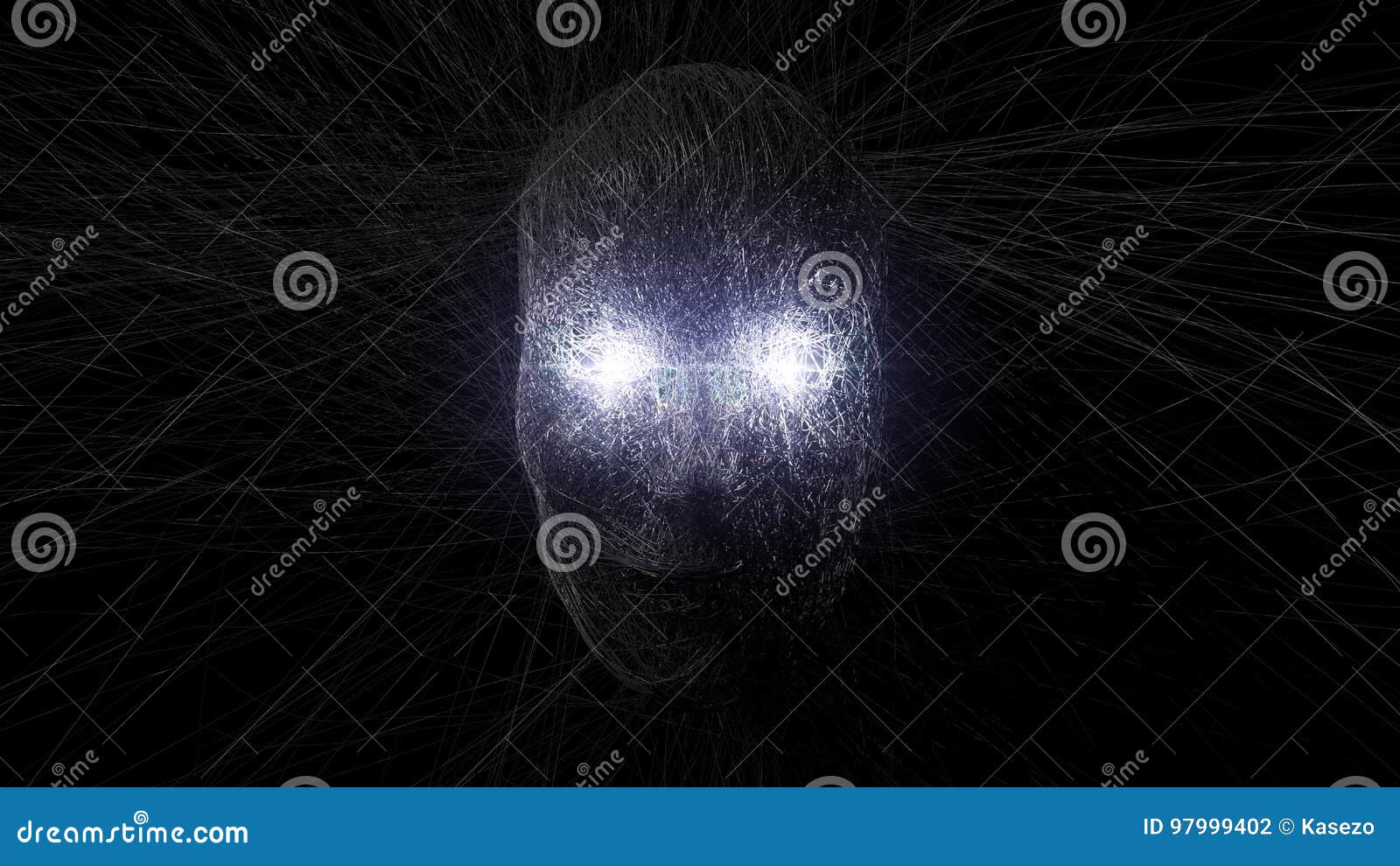 3d Illustration Of Wraith Face With Growing Fibres. | CartoonDealer.com ...