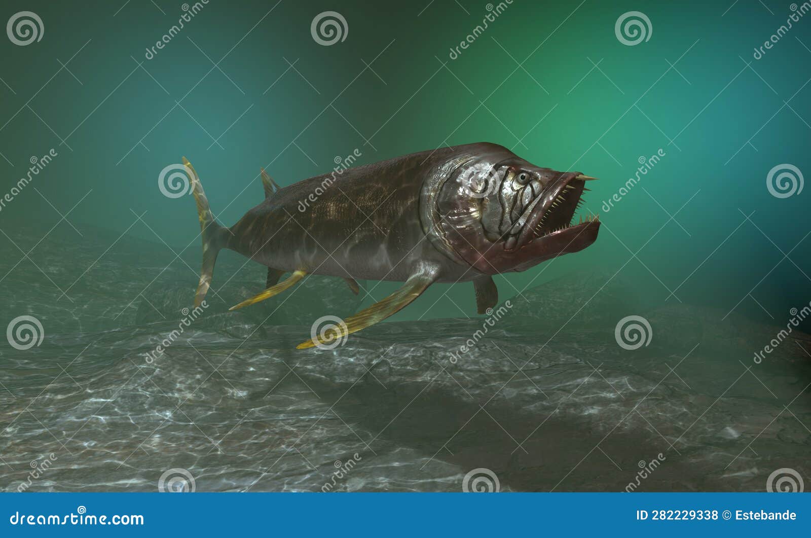 Xiphactinus (Cretaceous) stock illustration. Illustration of science ...