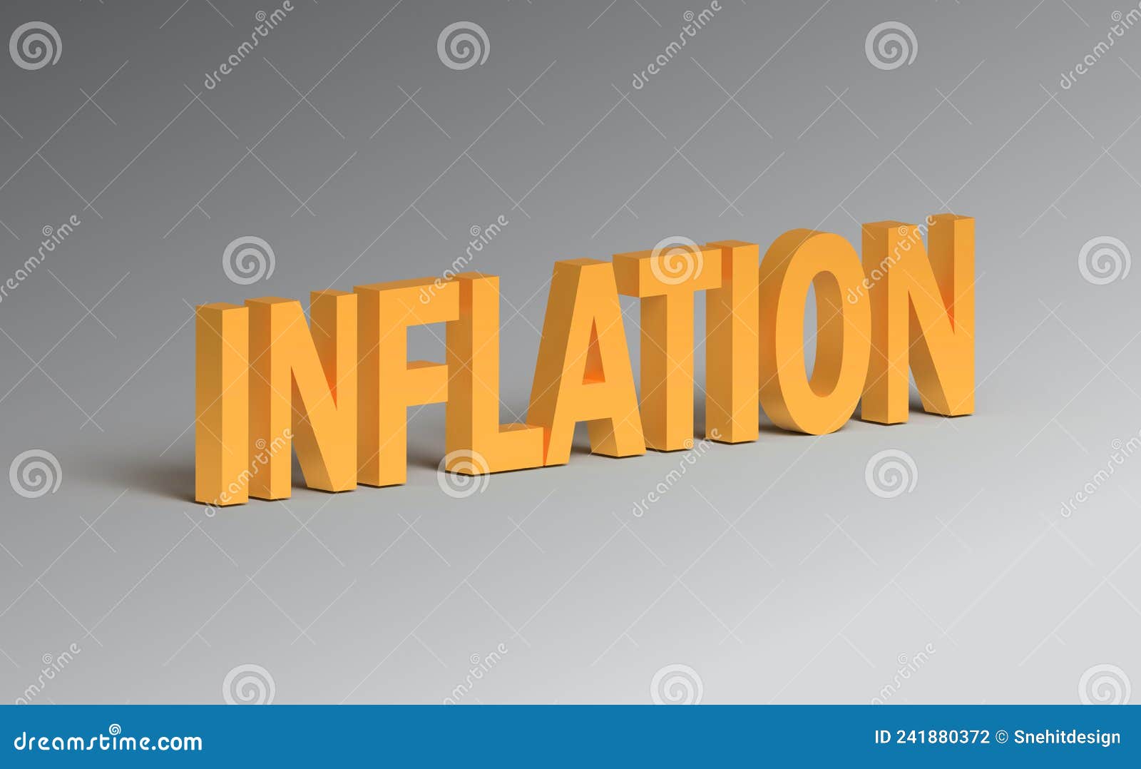 3D Illustration of Yellow Inflation Text Stock Illustration ...
