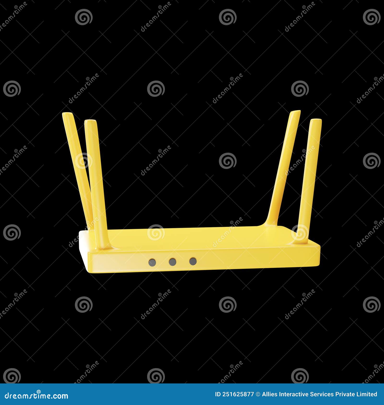 3D Illustration of Yellow Router Over Black Stock Illustration ...