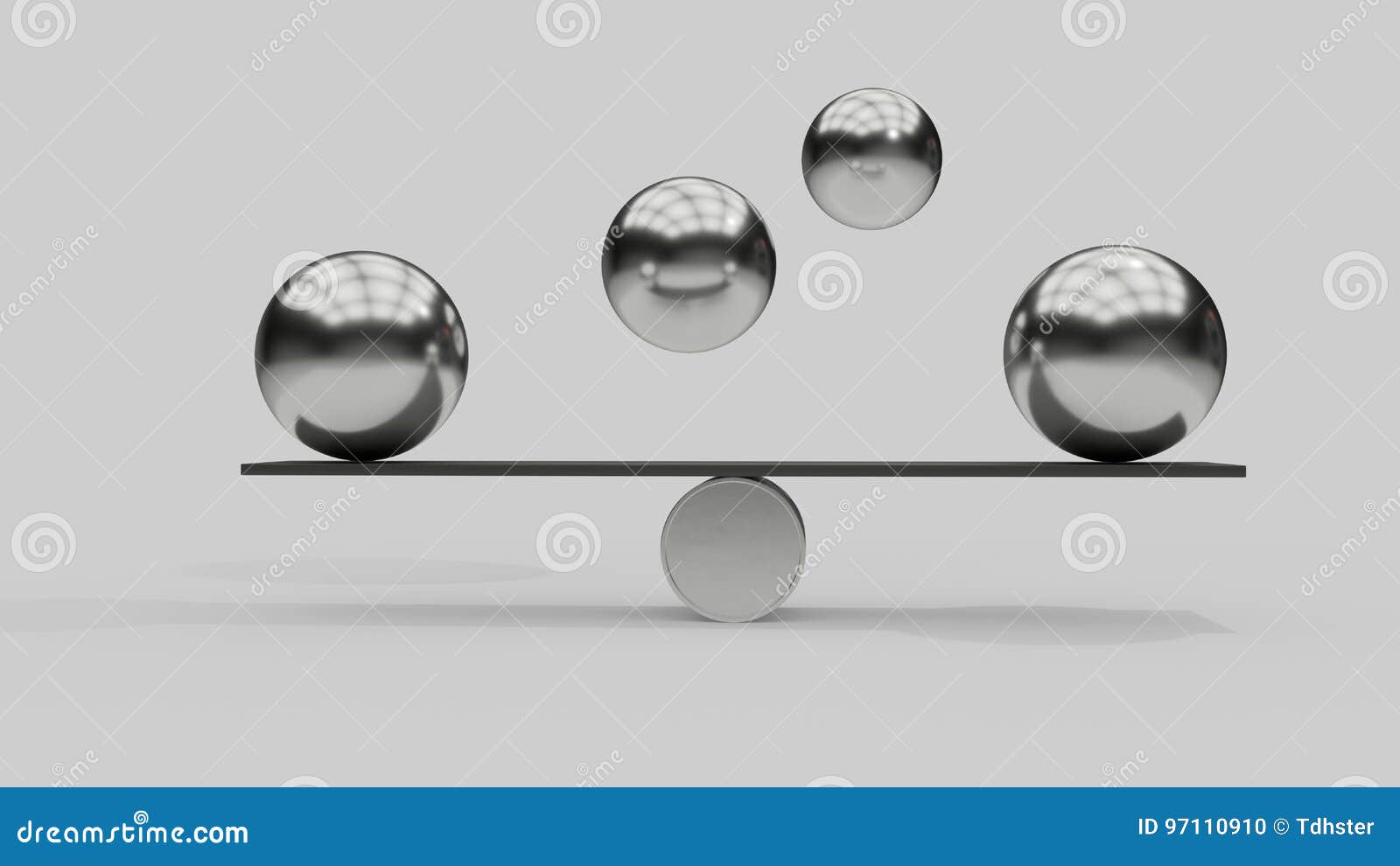 3d Illustrationof Balanced Metal Chrome Spheres. Stock Illustration ...