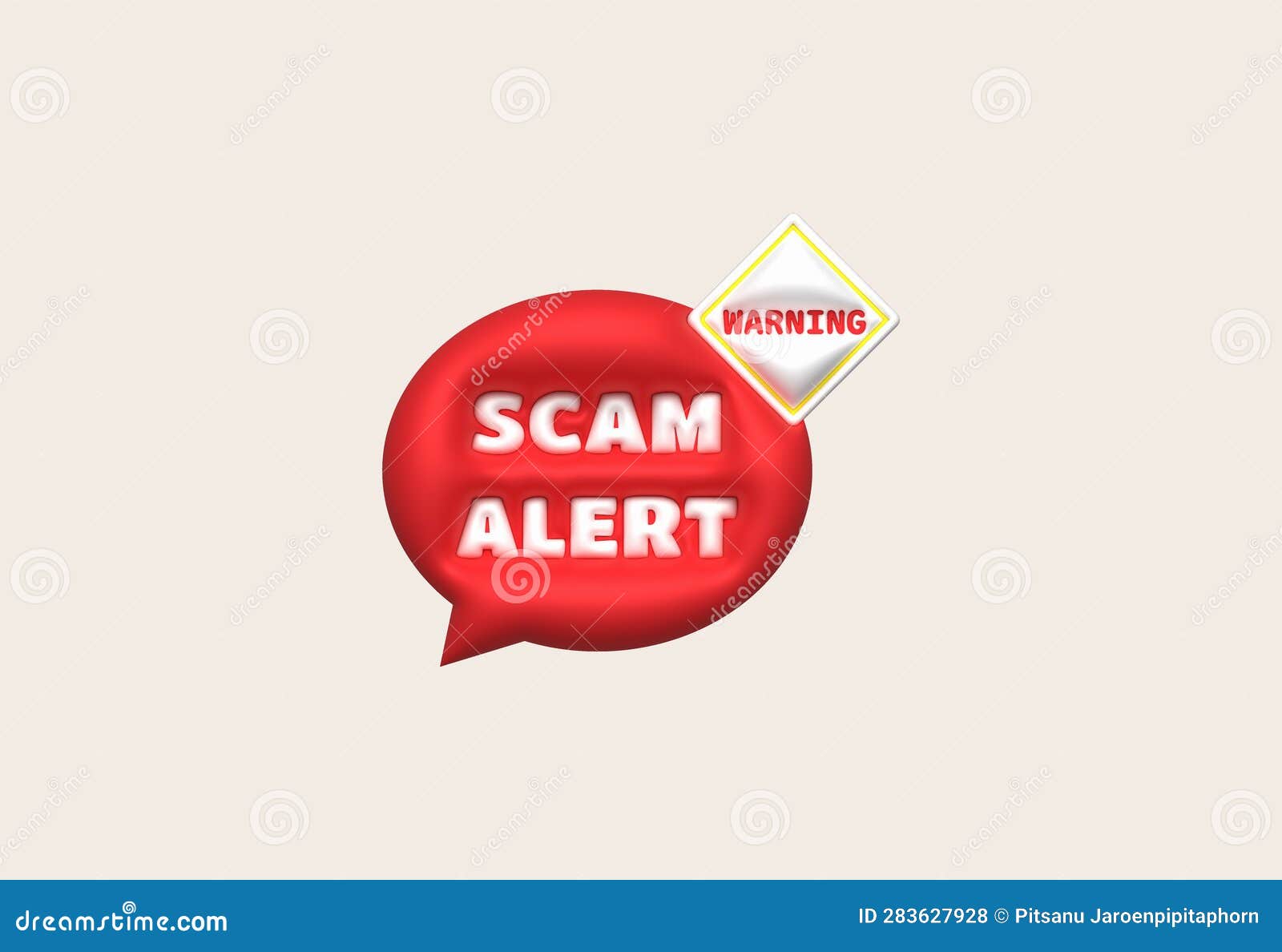 3D Illustrations Alert Messages and Viruses Spam Popup Warning Stock ...