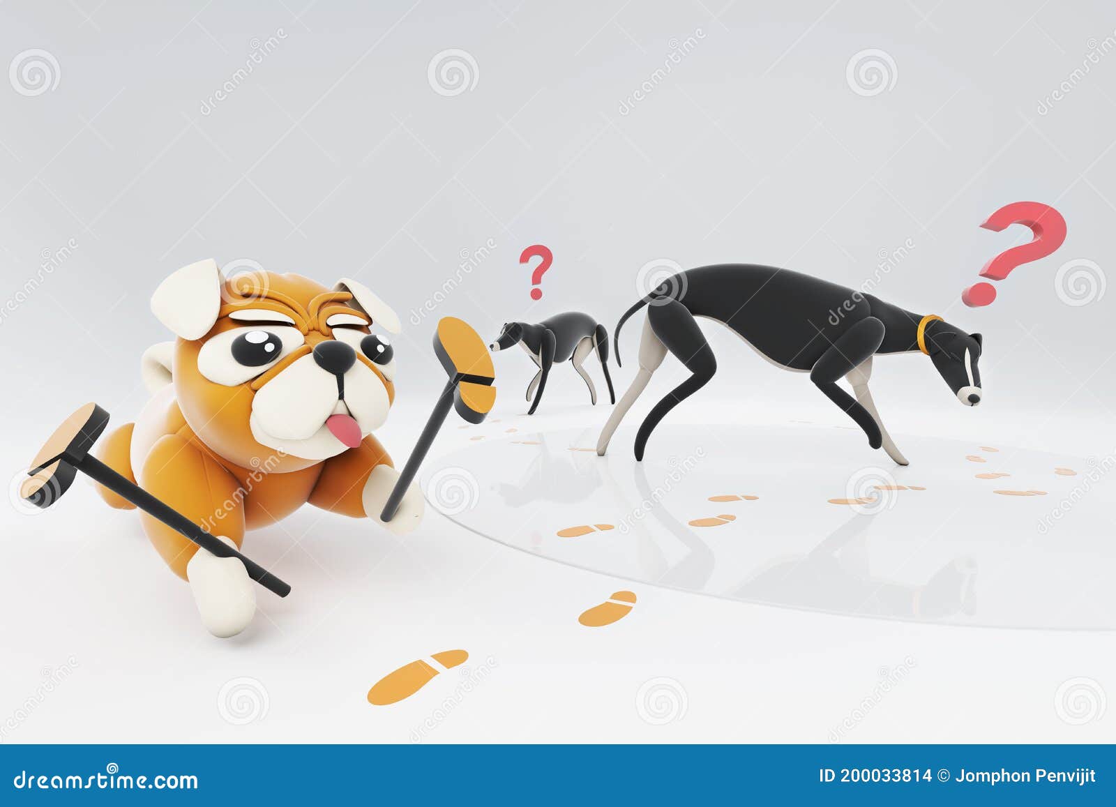 3D Illustrations Dog Activities | CartoonDealer.com #200033800