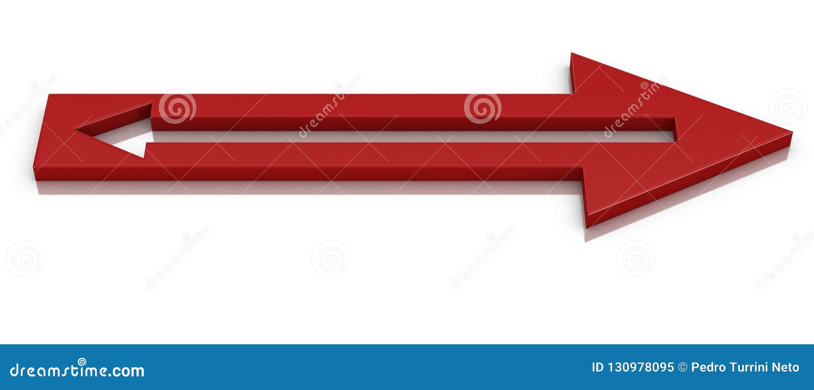 Arrow Red With Notch Of Another Arrow In Opposite Direction 3D ...