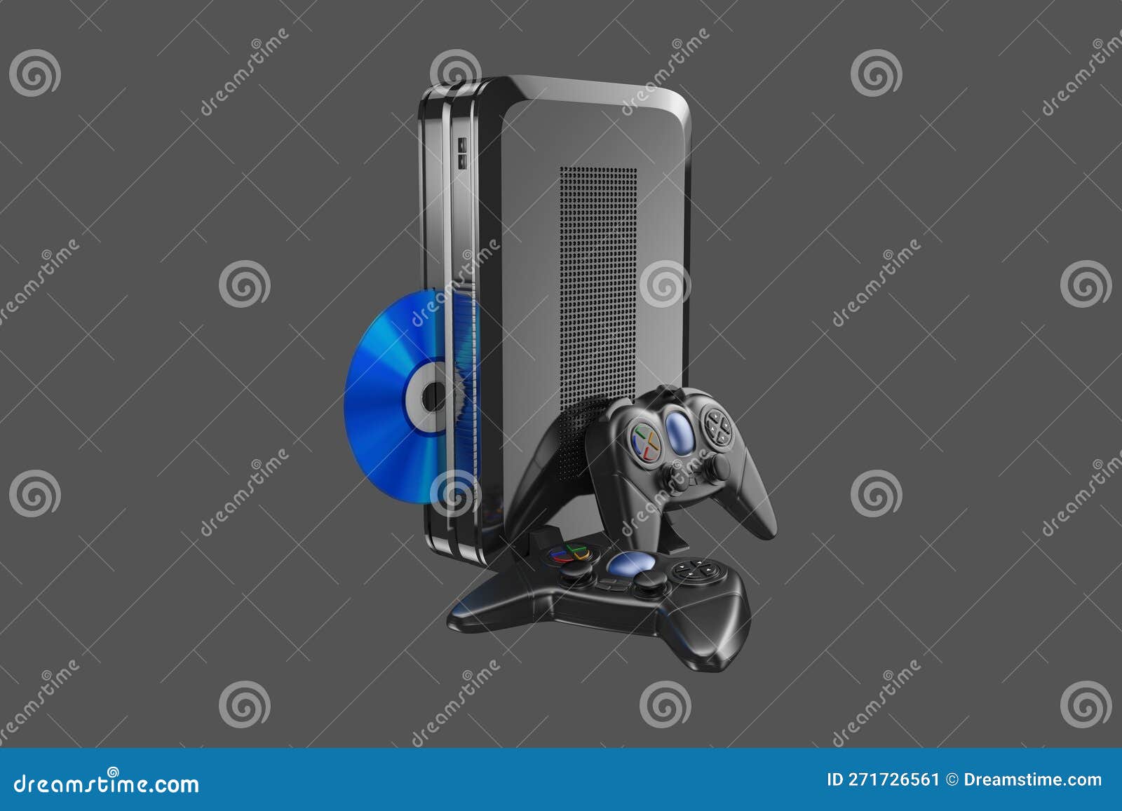 3D Illustrator Game Black Background Console Stock Illustration ...