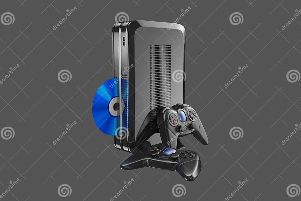 3D Illustrator Game Black Background Console Stock Illustration ...