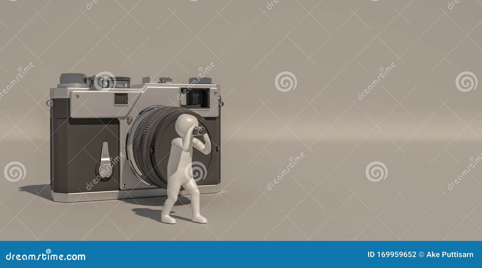 3d Illustrator, 3d Rendering of the Photographer and Camera Stock ...