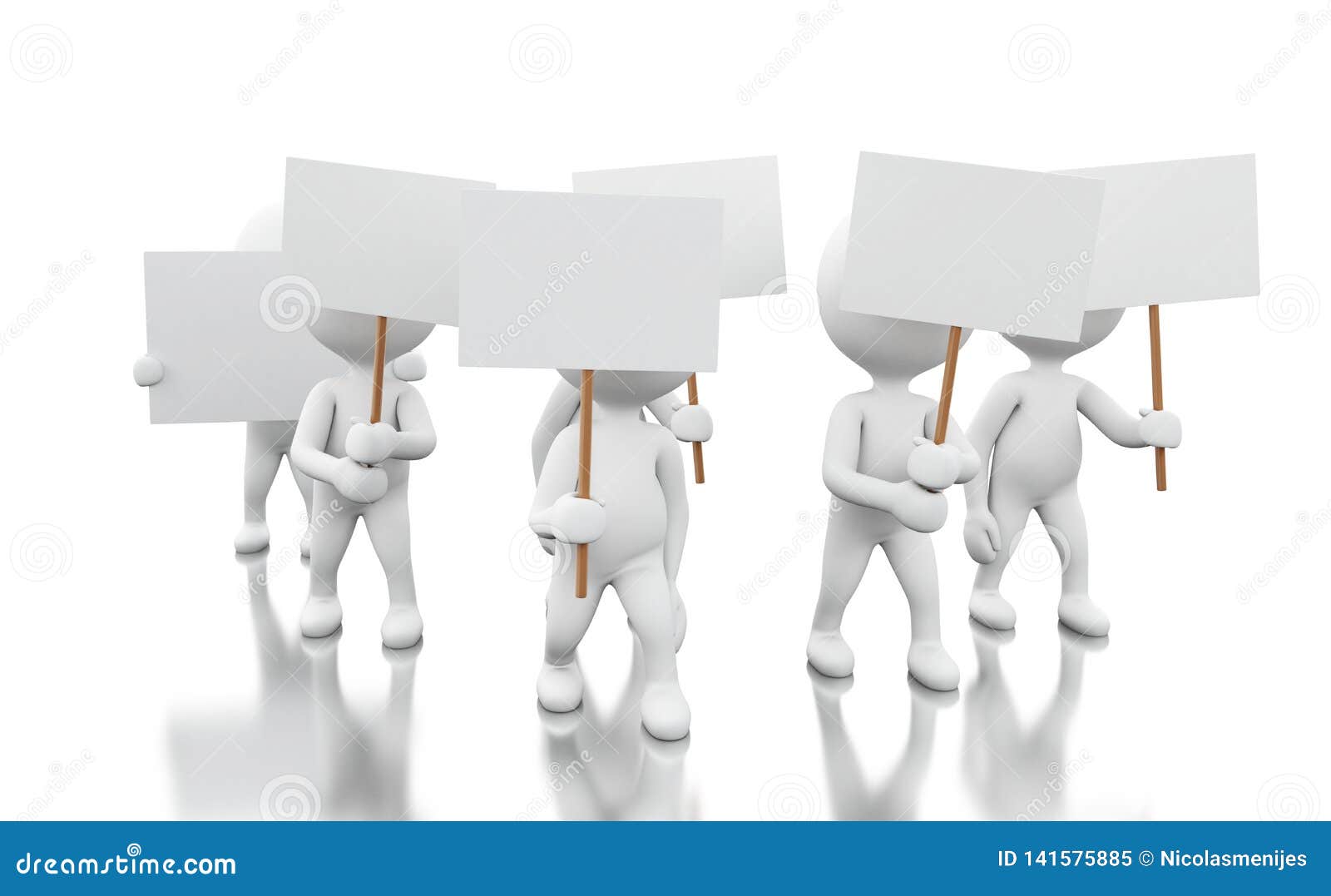 People Protesting With Placards On Barricades, Demonstration Landing ...