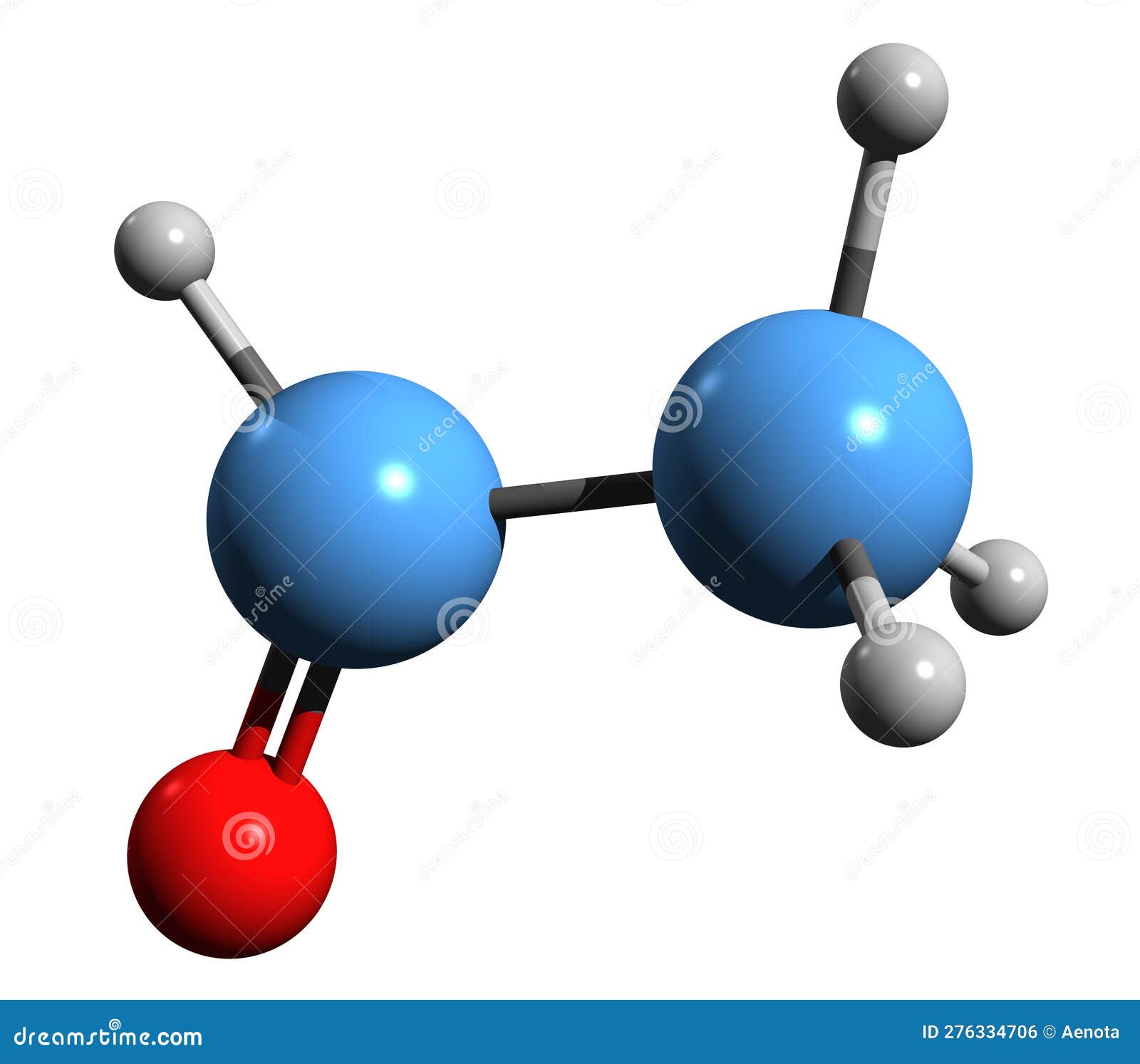 3D Image of Acetaldehyde Skeletal Formula Stock Illustration ...