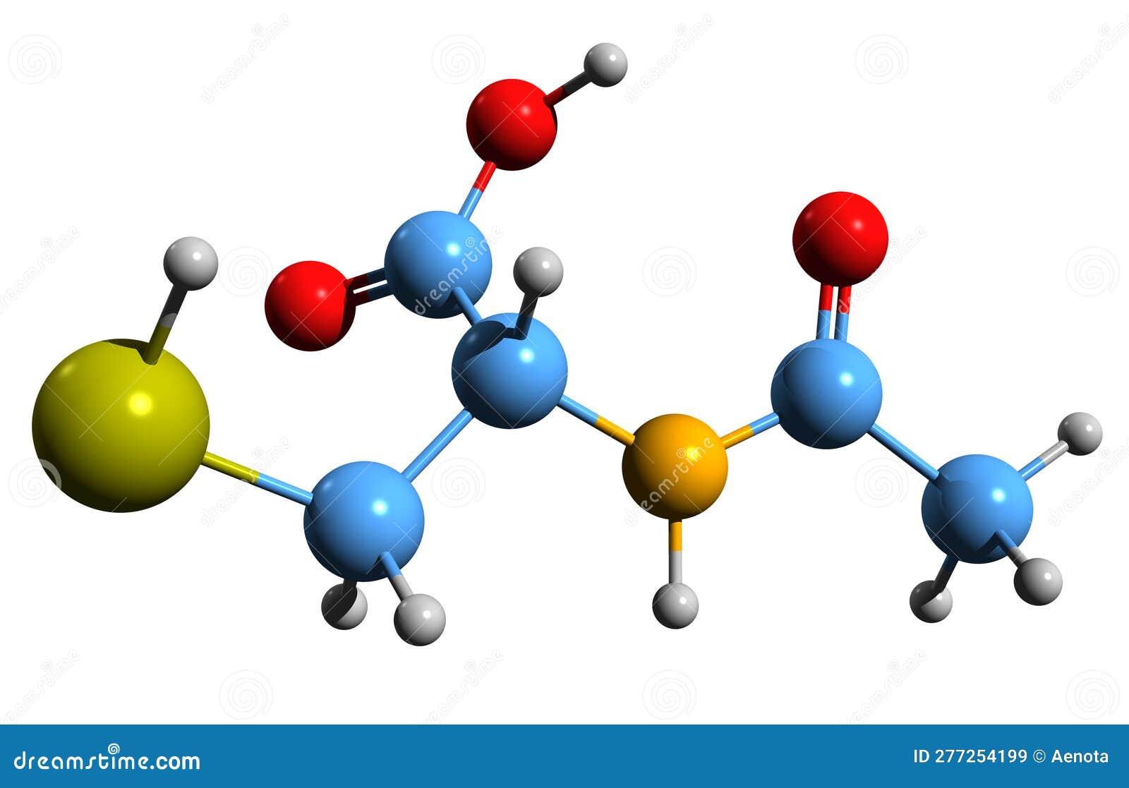 Acetylcysteine Molecular Structure 3d, Flat Model, N-acetylcysteine ... Acetylcysteine Molecular Structure 3d, Flat Model, N-acetylcysteine ...