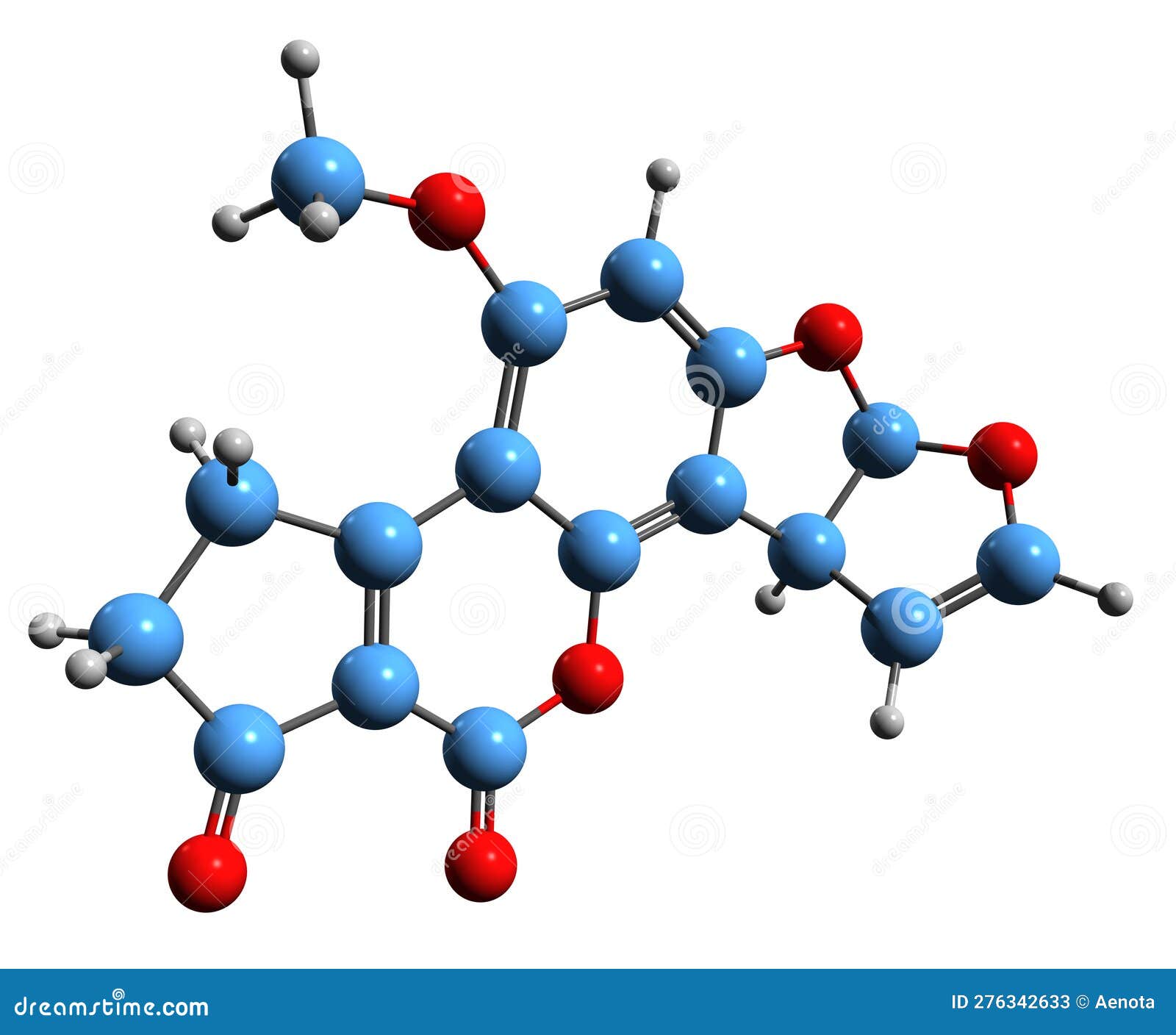 3D Image of Aflatoxin B1 Skeletal Formula Stock Illustration ...