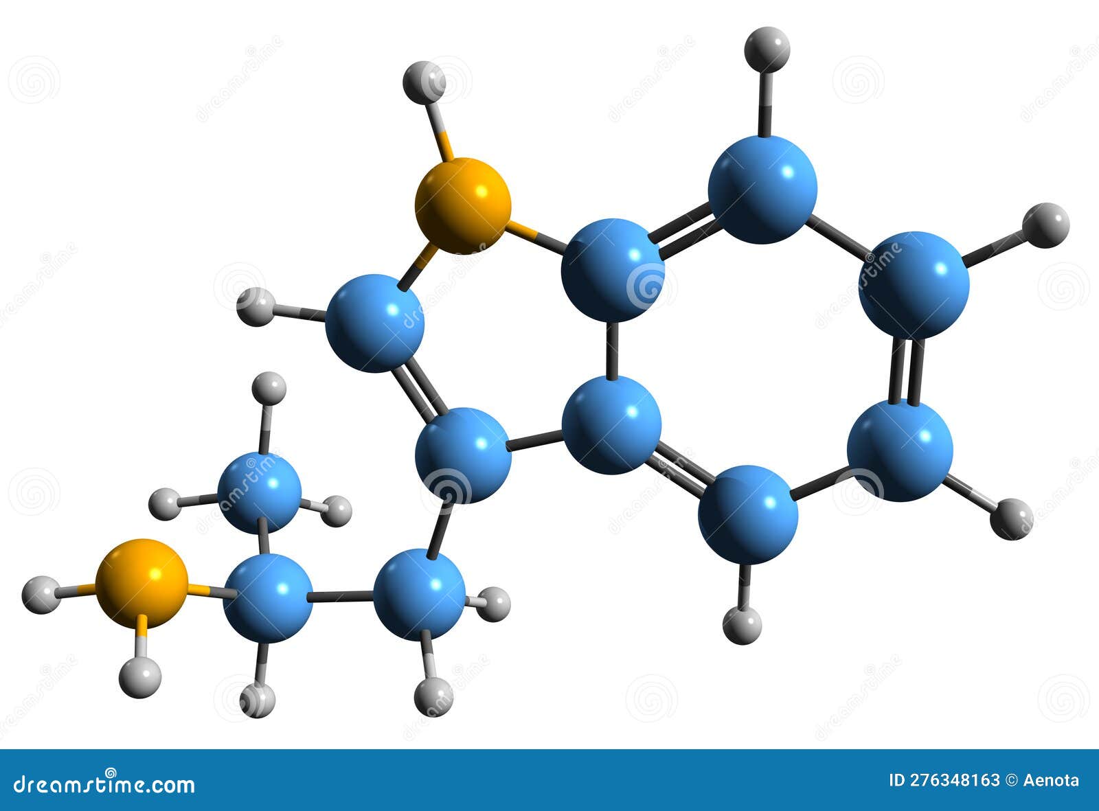 Alpha-methyltryptamine Molecule 3d, Molecular Structure, Ball And Stick ...
