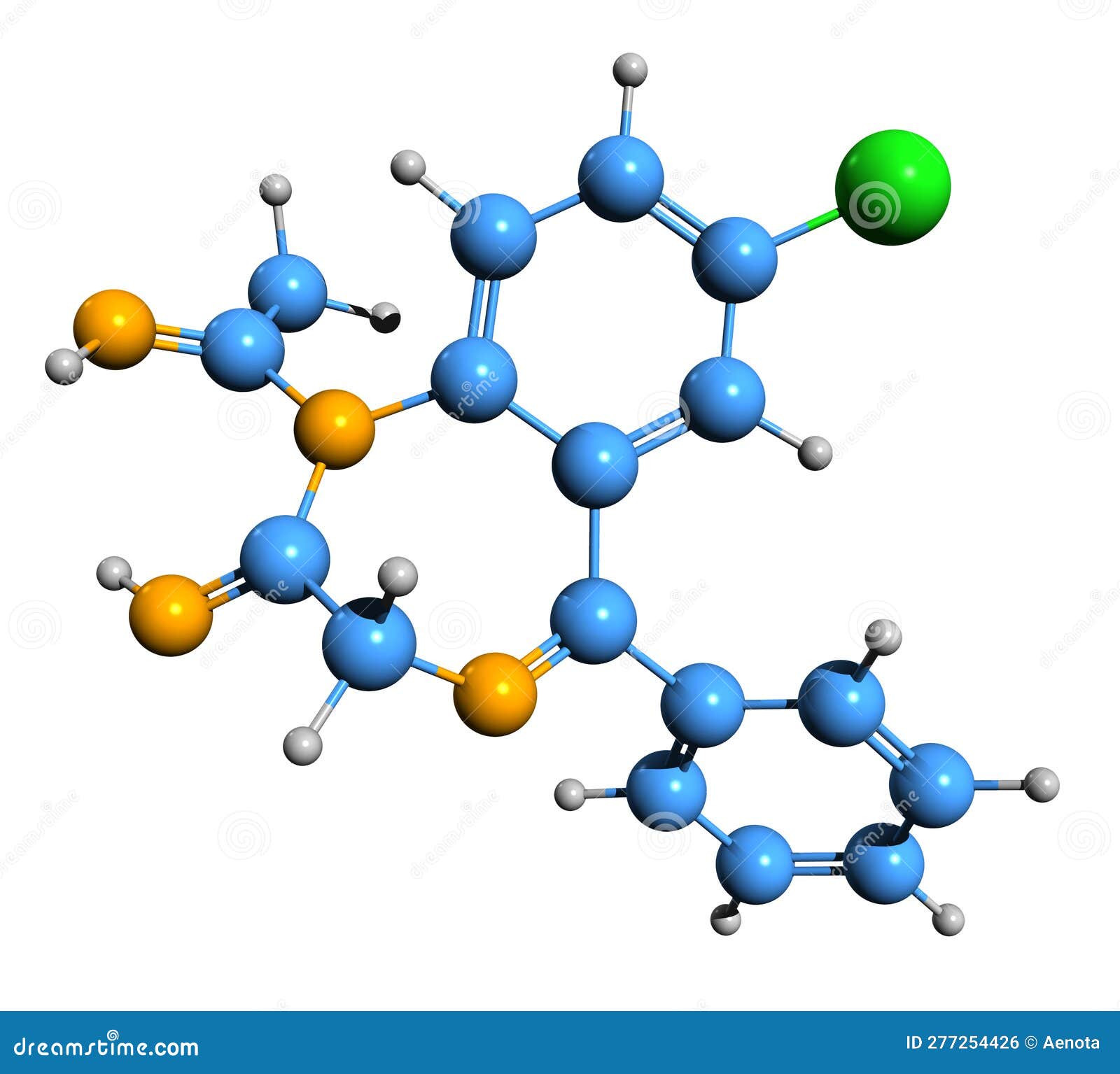 3D Image of Alprazolam Skeletal Formula Stock Illustration ...