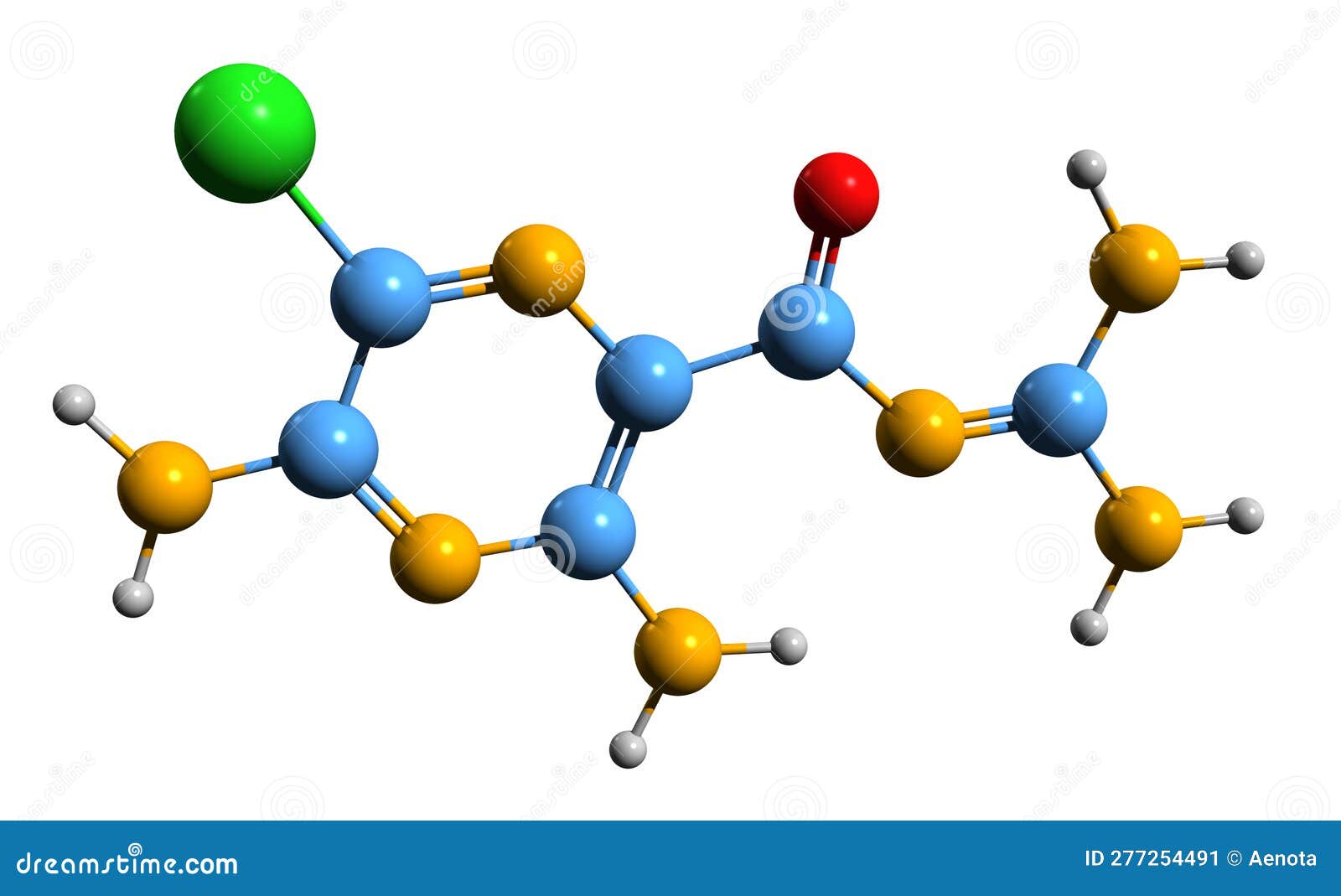 3D Image of Amiloride Skeletal Formula Stock Illustration ...