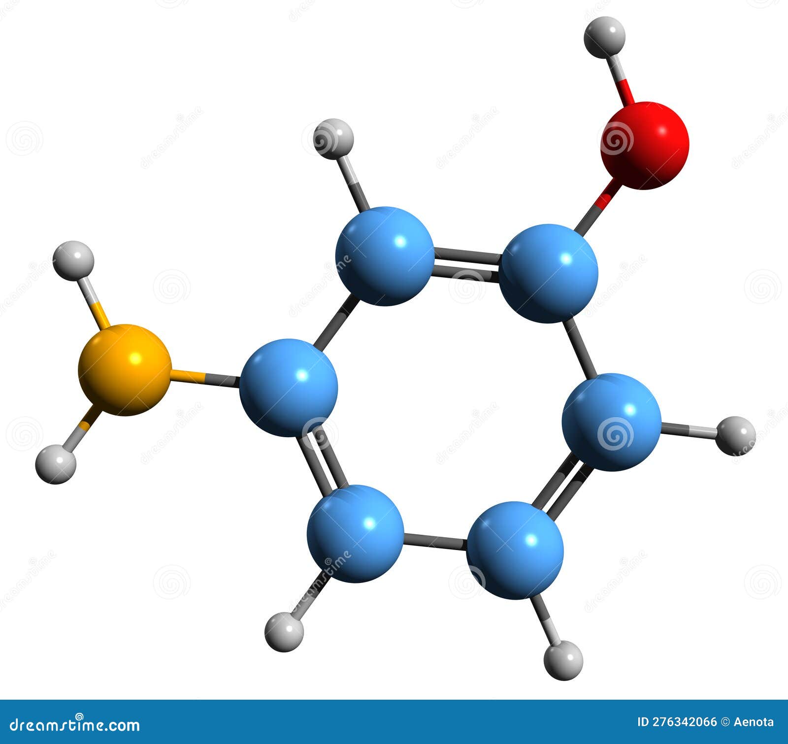 3D Image of Aminophenol Skeletal Formula Stock Illustration ...