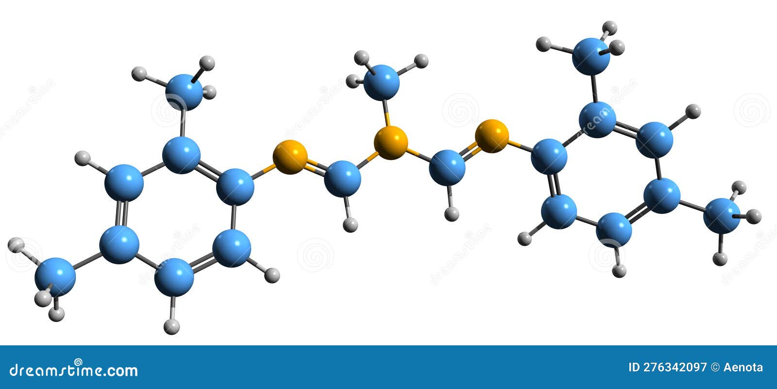 3D Image of Amitraz Skeletal Formula Stock Illustration - Illustration ...