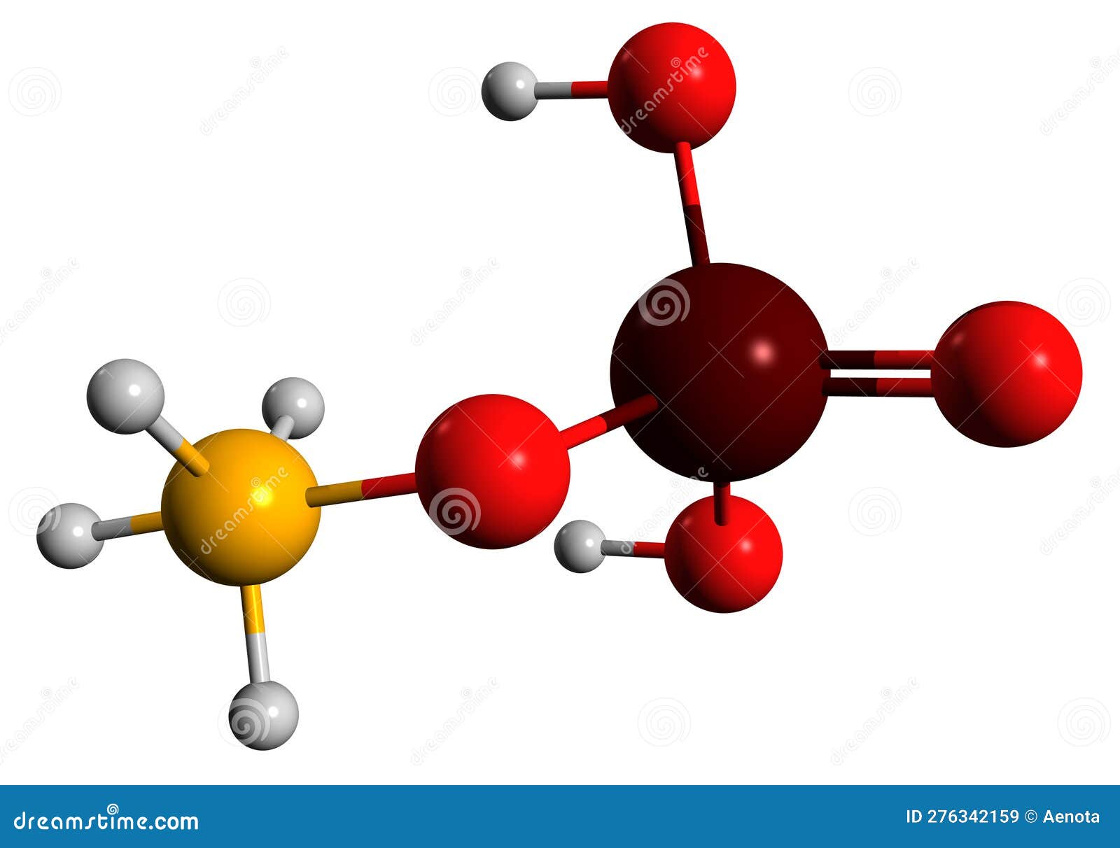 Ammonium Dihydrogen Phosphate Molecule 3d, Molecular Structure, Ball ...
