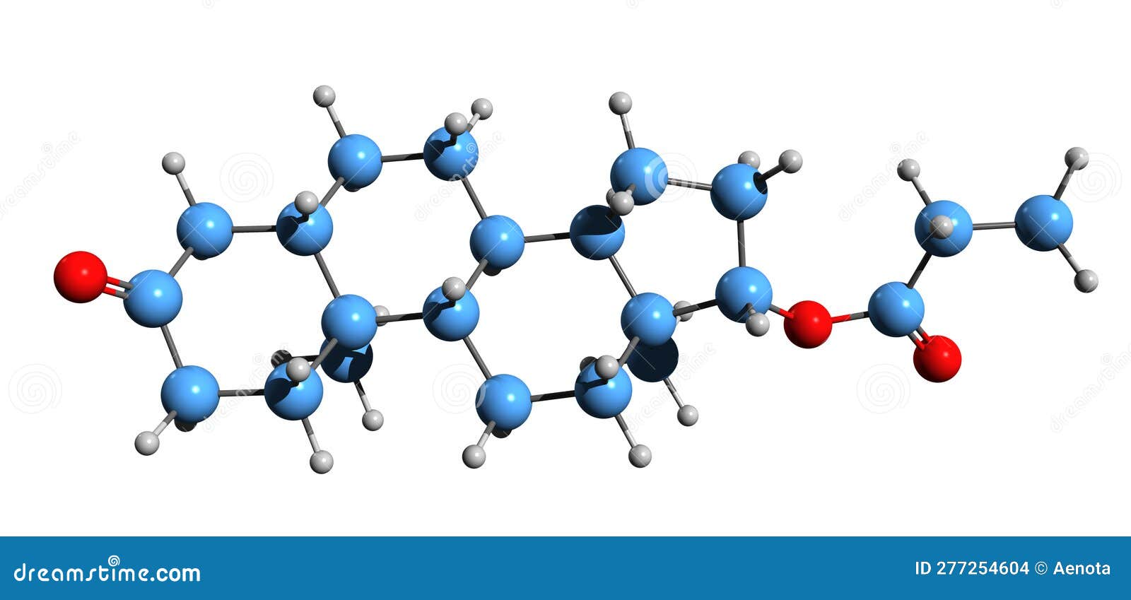 3D Image of Androstanolone Propionate Skeletal Formula Stock ...